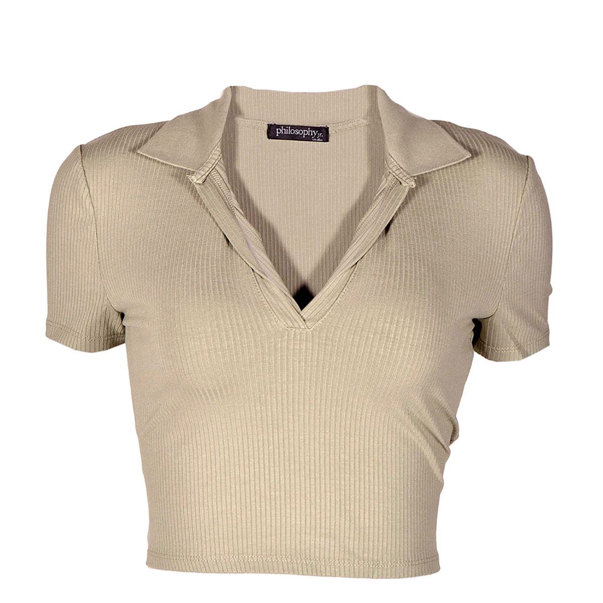 Playera corta Philosophy jr talla mediana color cafe claro modelo 10084TH