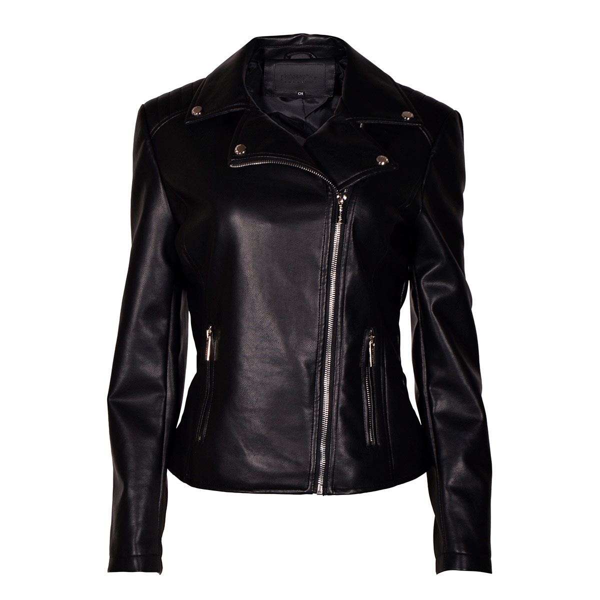 Chamarra lisa Philosophy Jr talla grande color negro modelo SJP3504