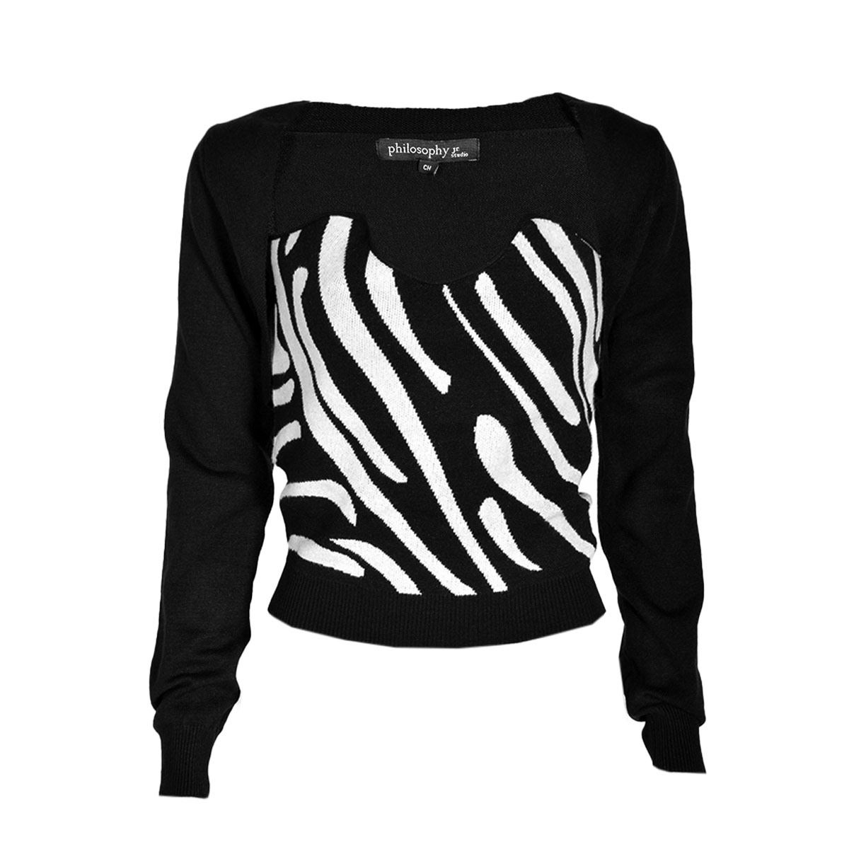 Suéter estampado talla grande color negro combinado modelo tq22706 ...