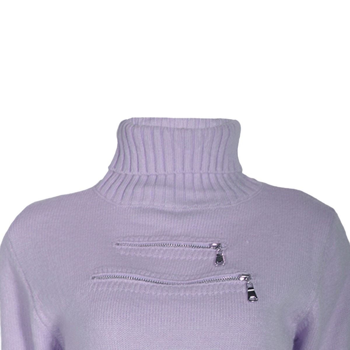 Suéter con cierres Philosophy talla chica color morado claro modelo tq22710