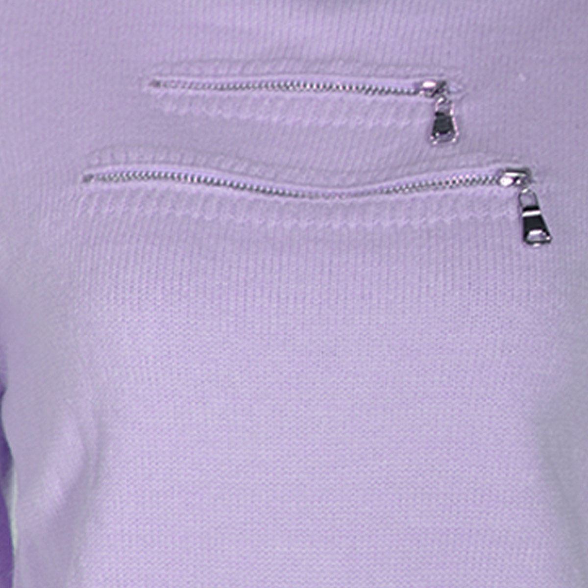 Suéter con cierres Philosophy talla chica color morado claro modelo tq22710