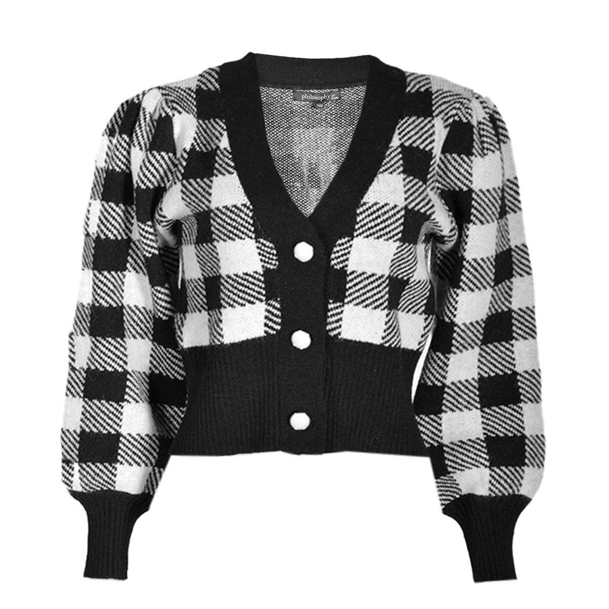 Suéter con botones Philosophy talla chica mediana color negro combinado ...