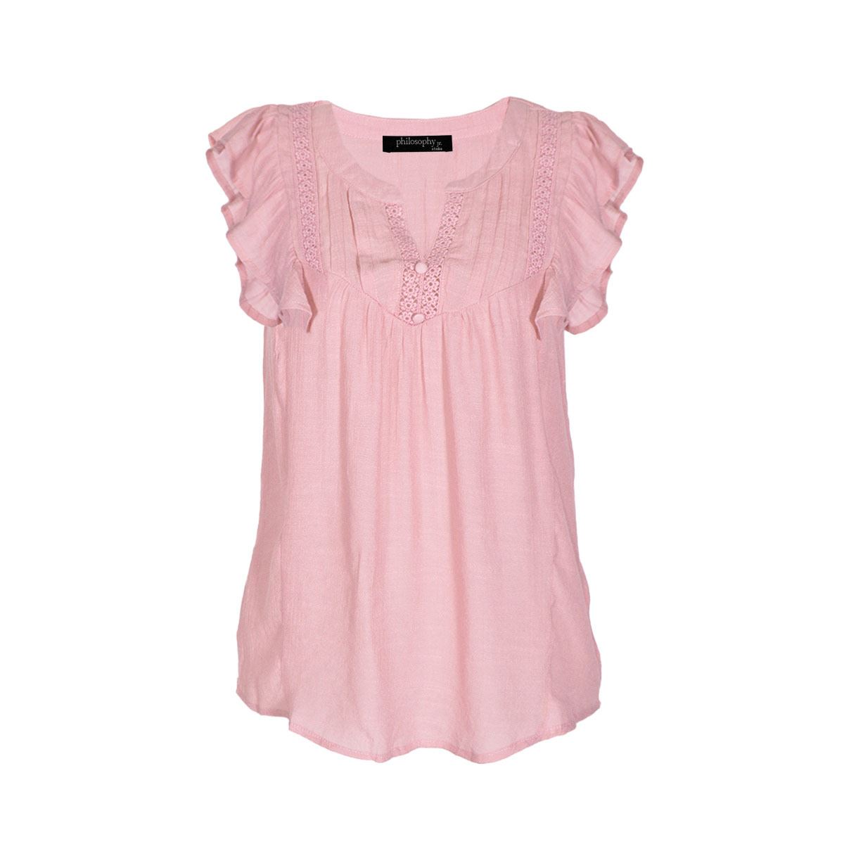 Blusa con encaje Philosophy jr talla mediana color rosa modelo EM5755