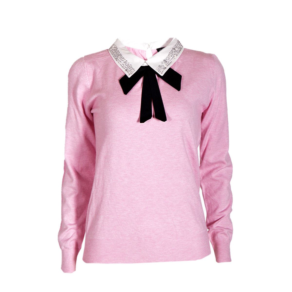 Suéter con aplicaciones talla grande color rosa modelo hh890 Philosophy Jr.