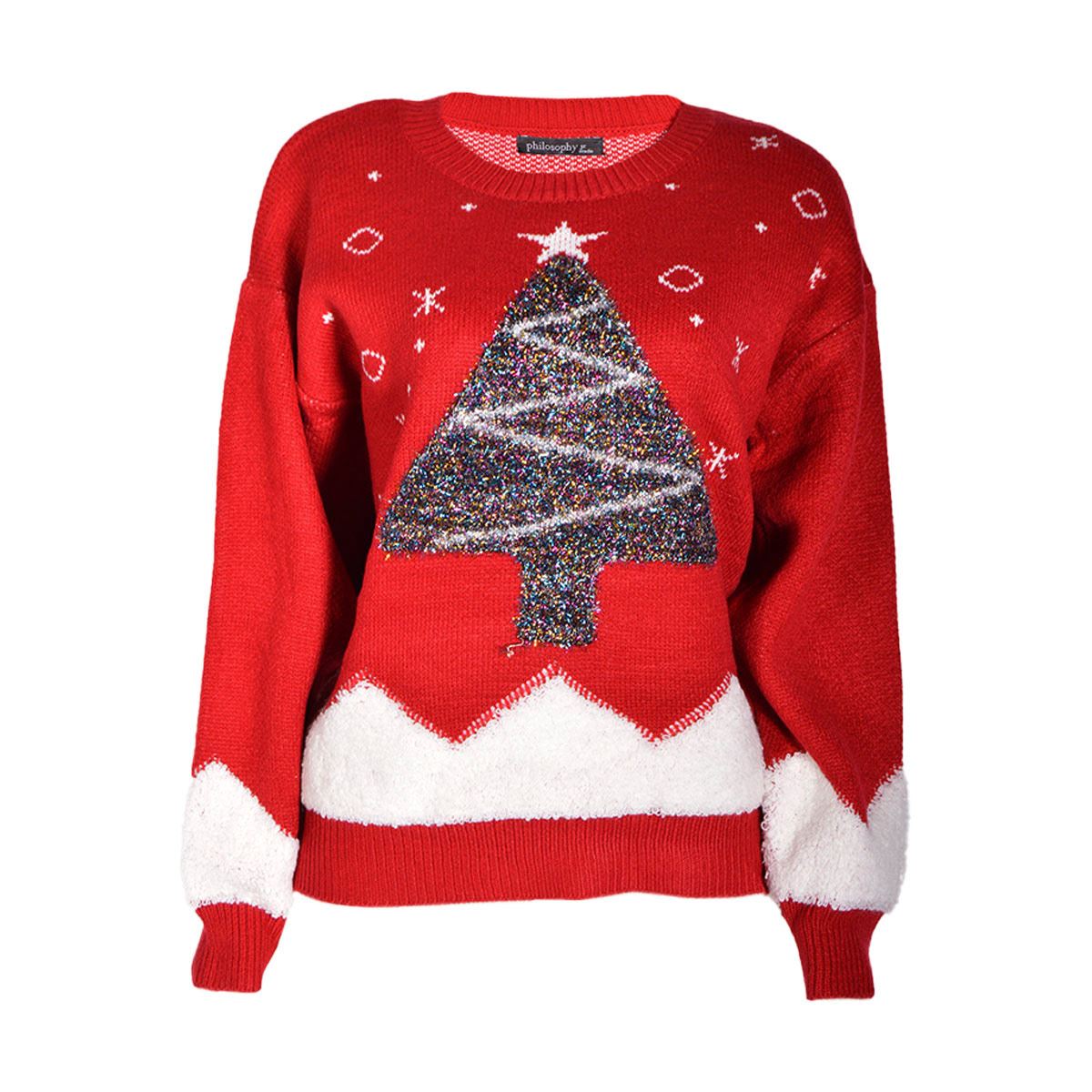 Suéter navidad Philosophy talla mediana grande color rojo modelo BS5069