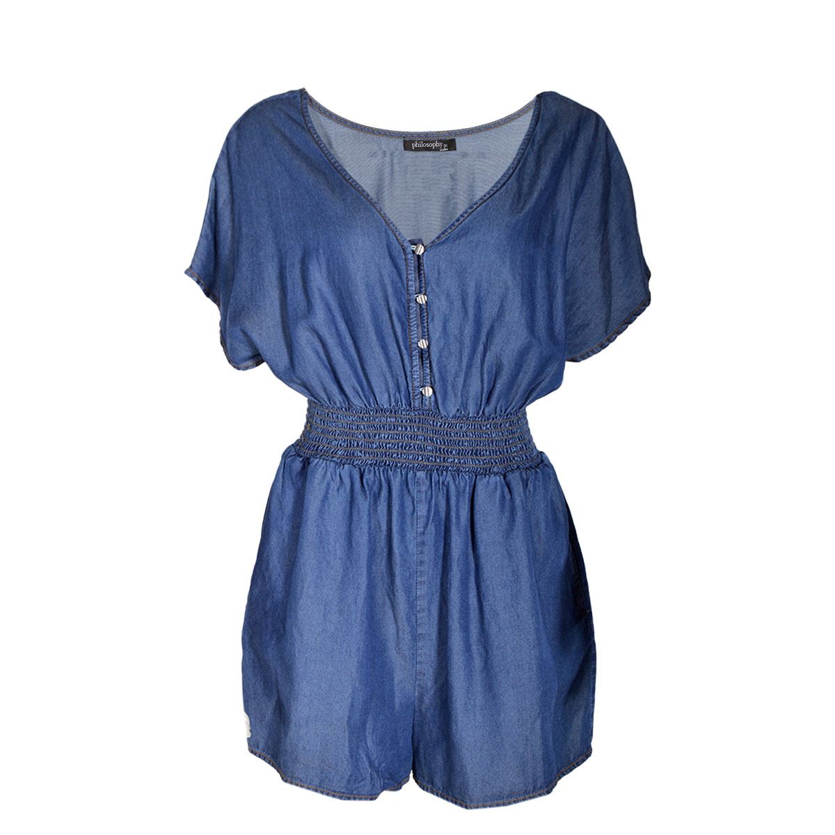 Rumper smock Philosophy talla mediana color azul obscuro modelo 70575