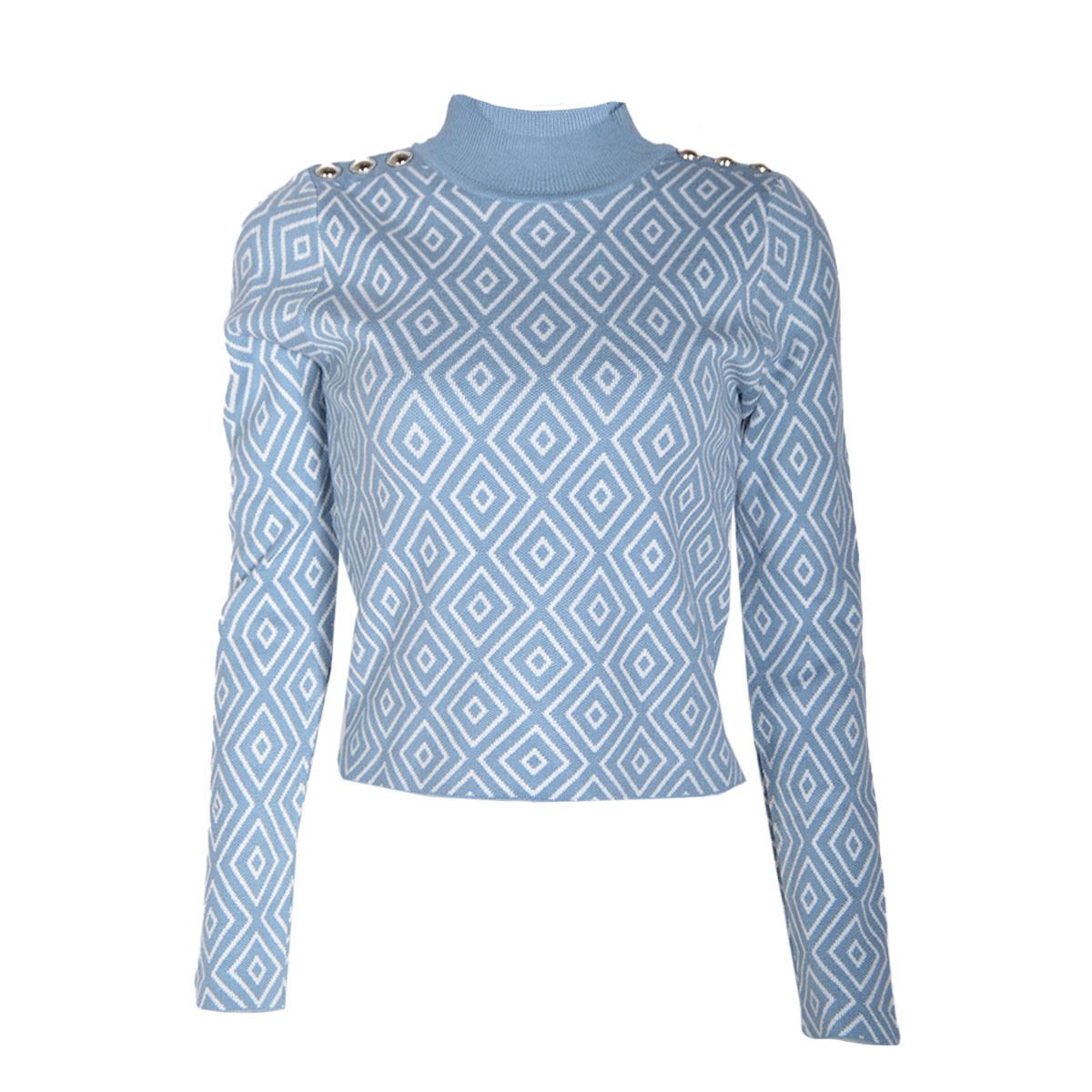 Suéter estampado Philosophy talla mediana color azul combinado modelo HH289