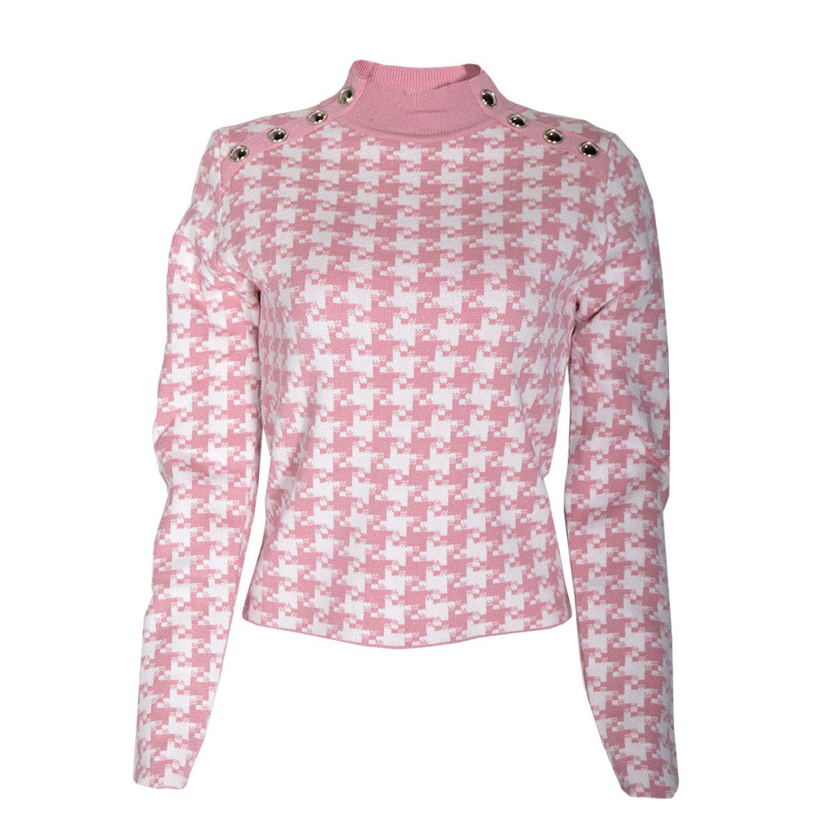 Suéter estampado Philosophy talla grande color rosa combinado modelo HH265