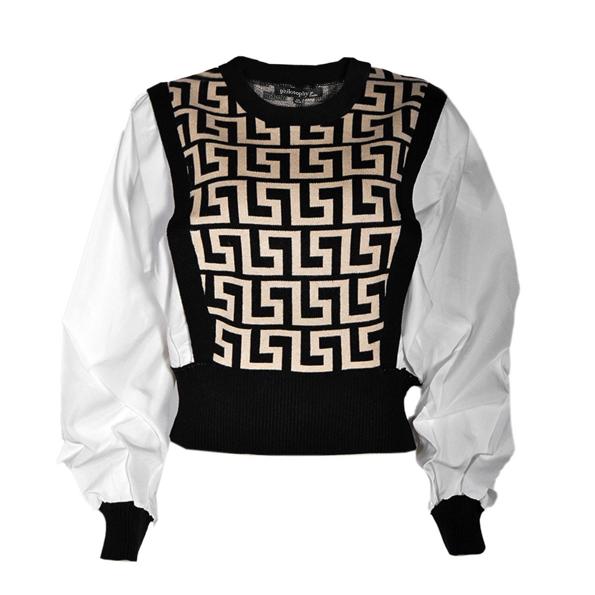 Suéter estampado Philosophy talla unitalla color negro combinado modelo ...