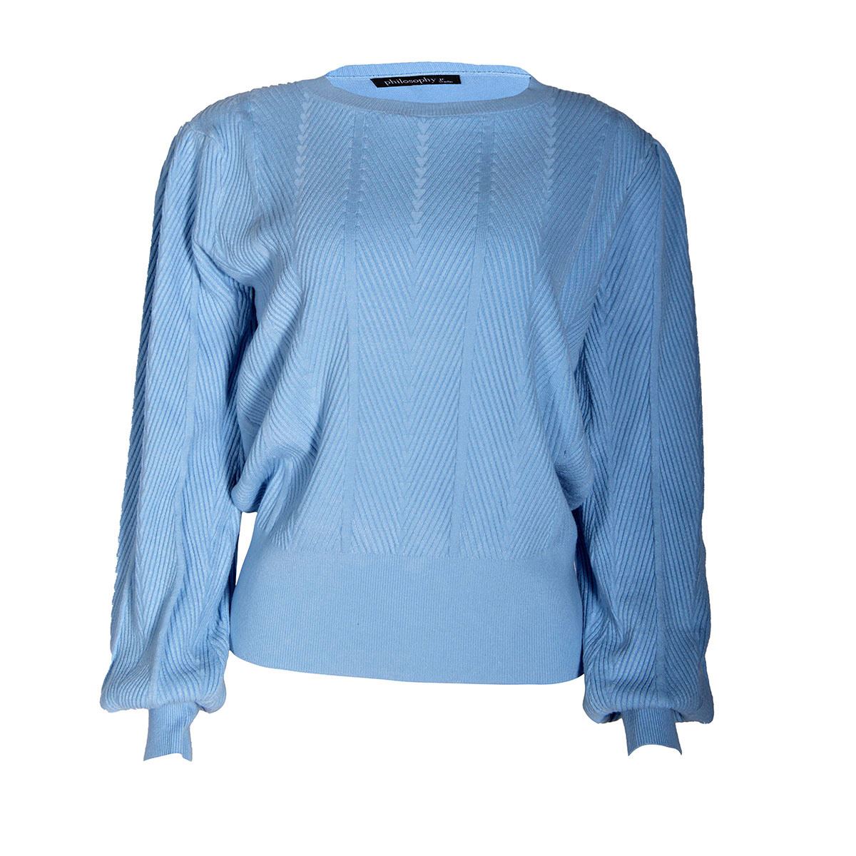 Suéter liso Philosophy talla grande color azul modelo HH11080