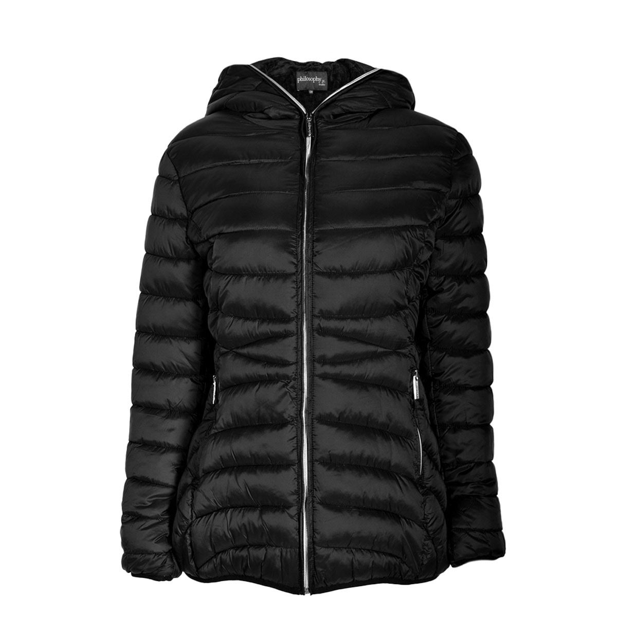 Chamarra con capucha Philosophy Jr talla chica color negro modelo SJF3520
