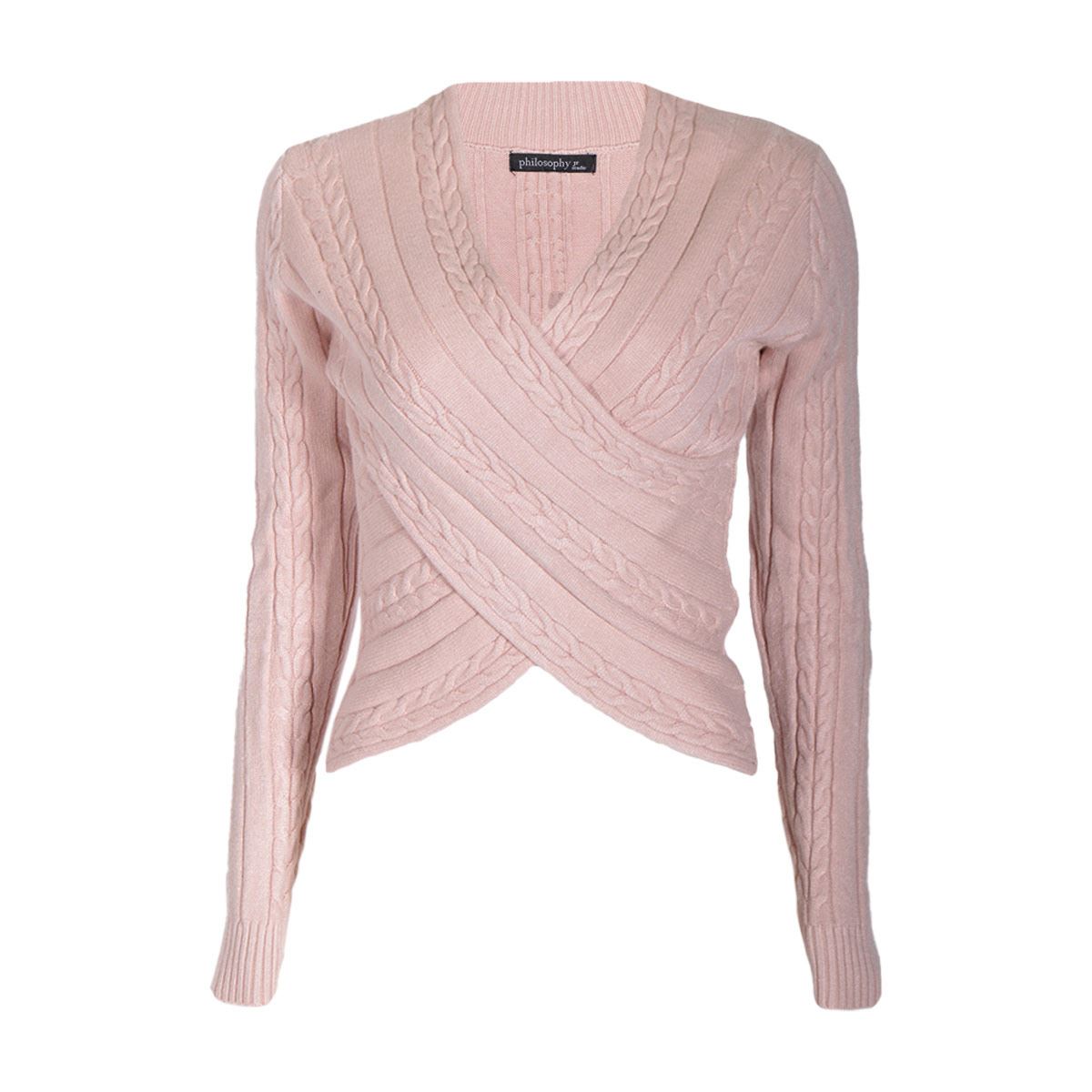 Suéter liso Philosophy talla grande color rosa modelo XN31013