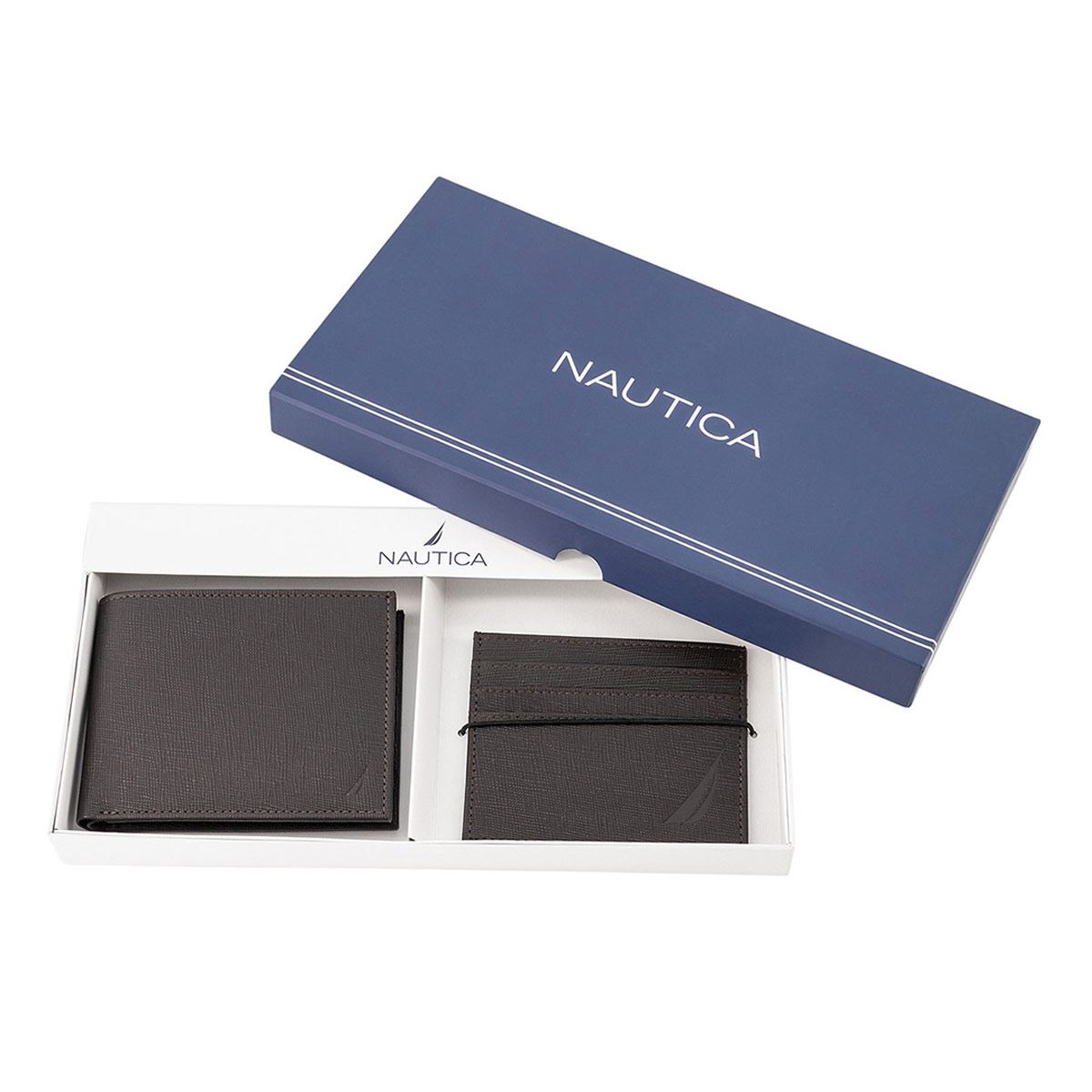 Set Nautica billetera con tarjetero café