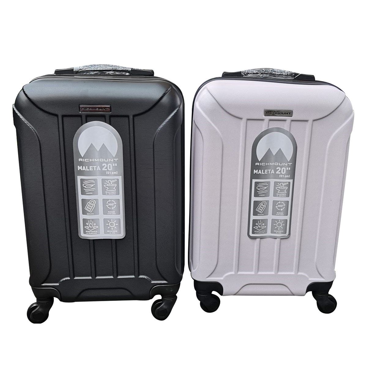 Set de 2 Maletas 20" Richmount Rosa Negro con cerradura