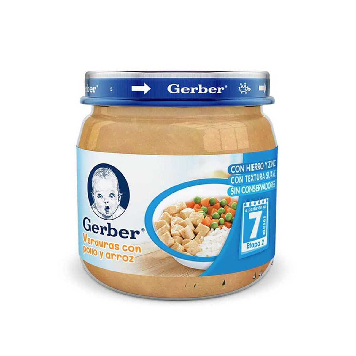 Gerber Segunda Etapa de Verdura con Pollo y Arroz 113 Gr