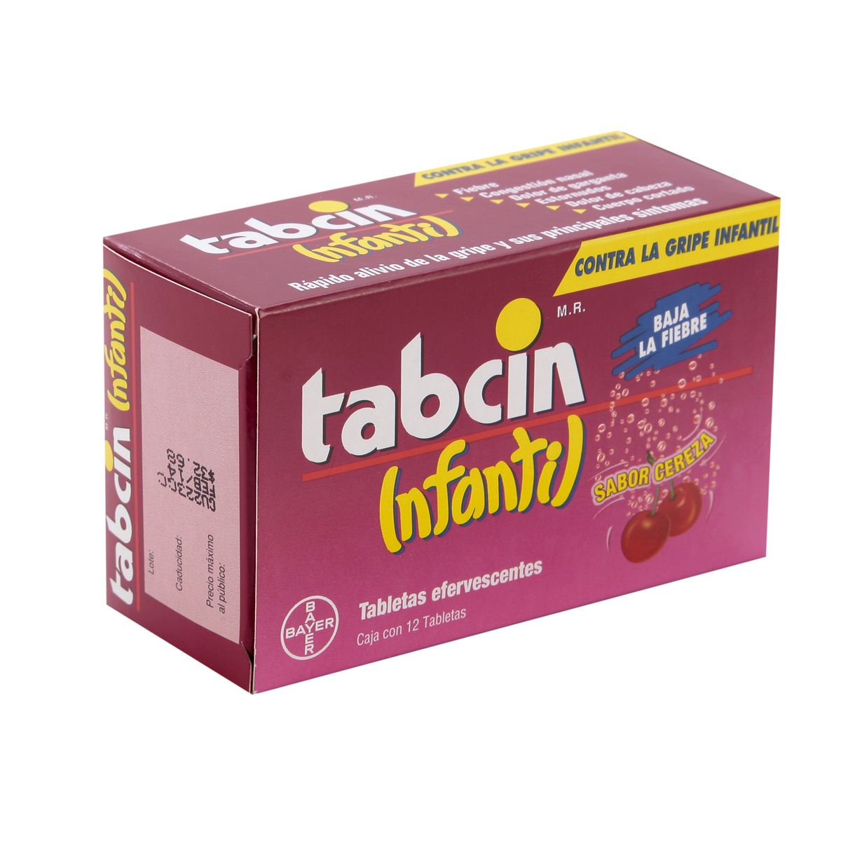 Tabcin 12 Tabletas Efervescentes Infantil Sabor Cereza