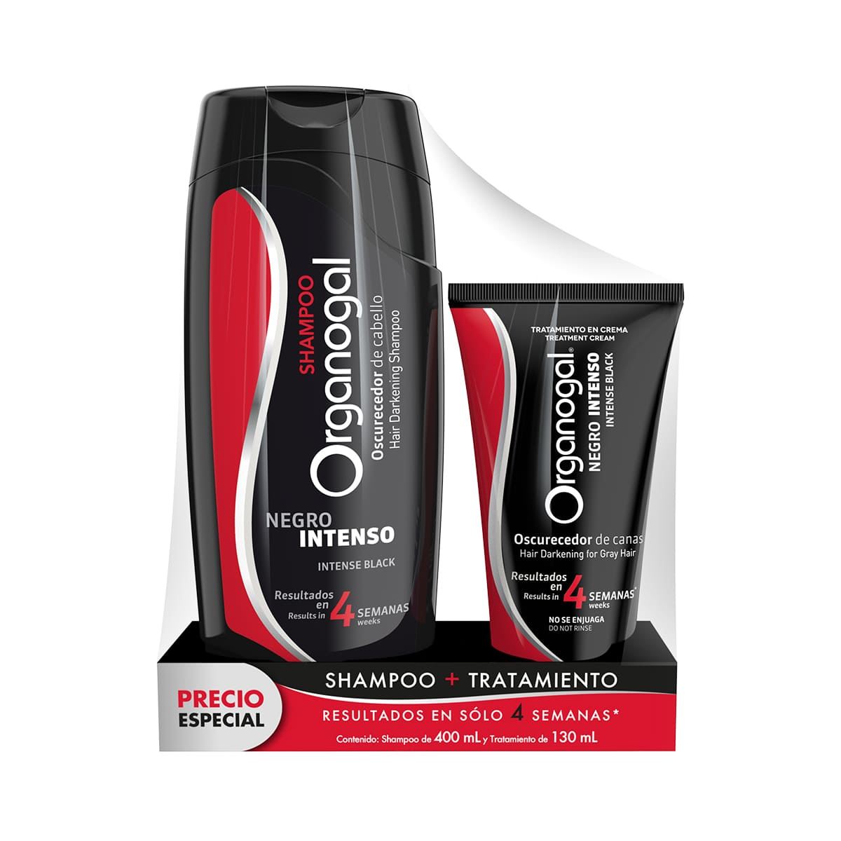 Kit Shampoo y Tratamiento en crema Negro Intenso Organogal