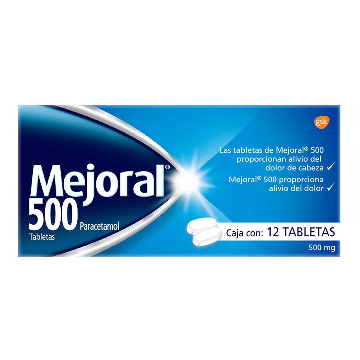 Paracetamol Tabletas Mejoral 500 12 unidades