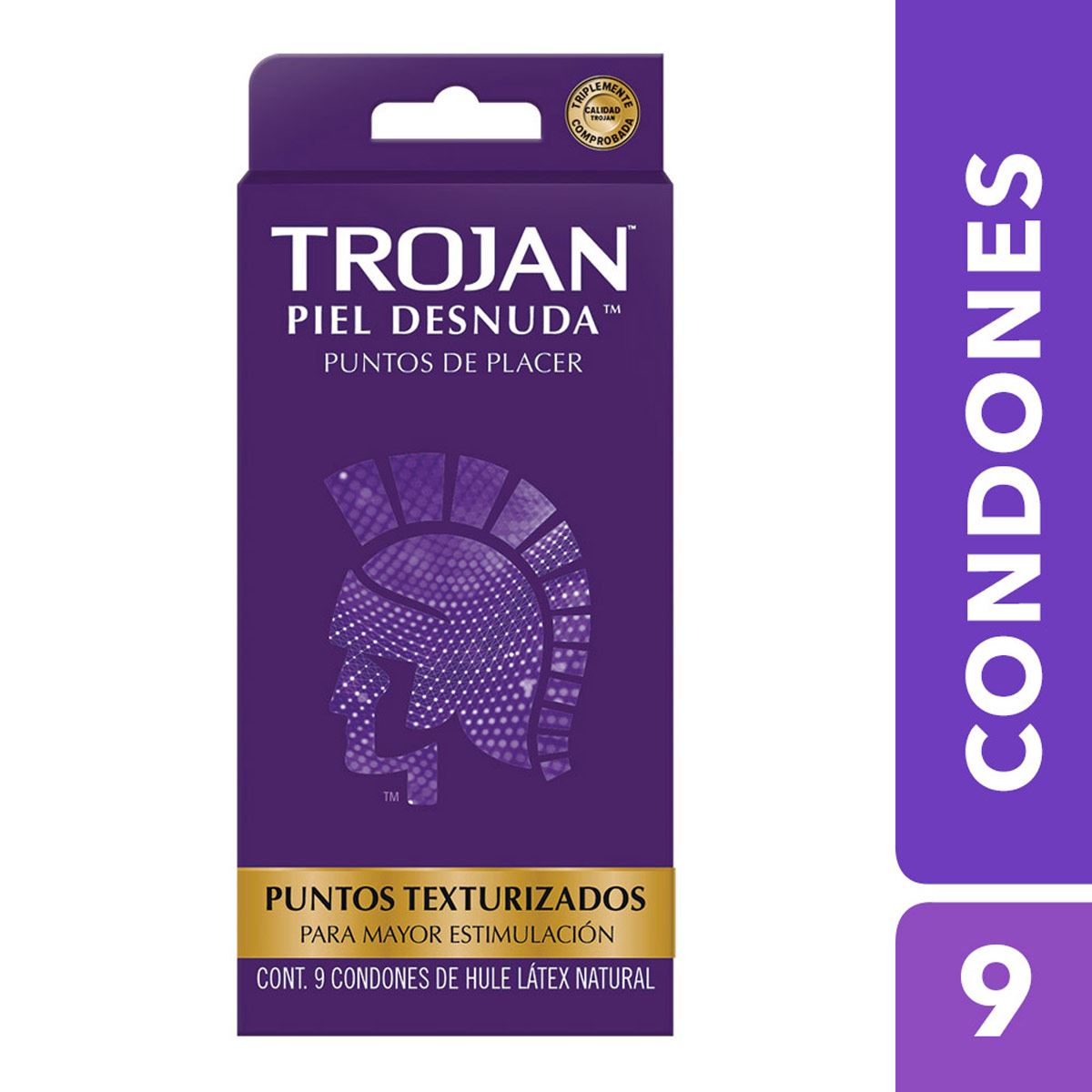 Condones de Latex Ultra Delgados Texturizados Trojan 9 piezas