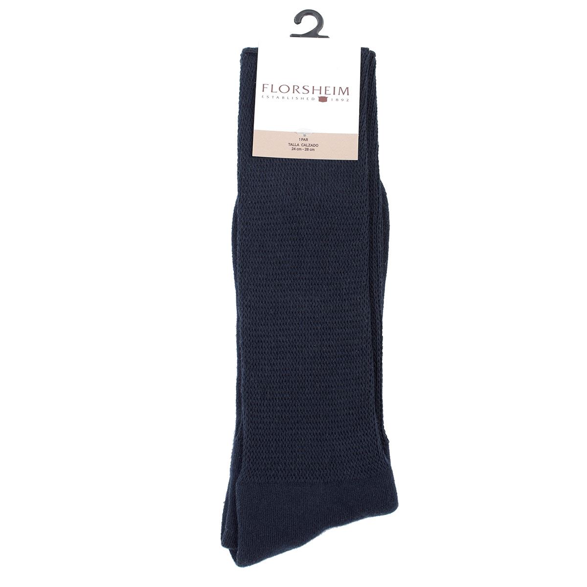 Calcetín liso diabético Florsheim marino