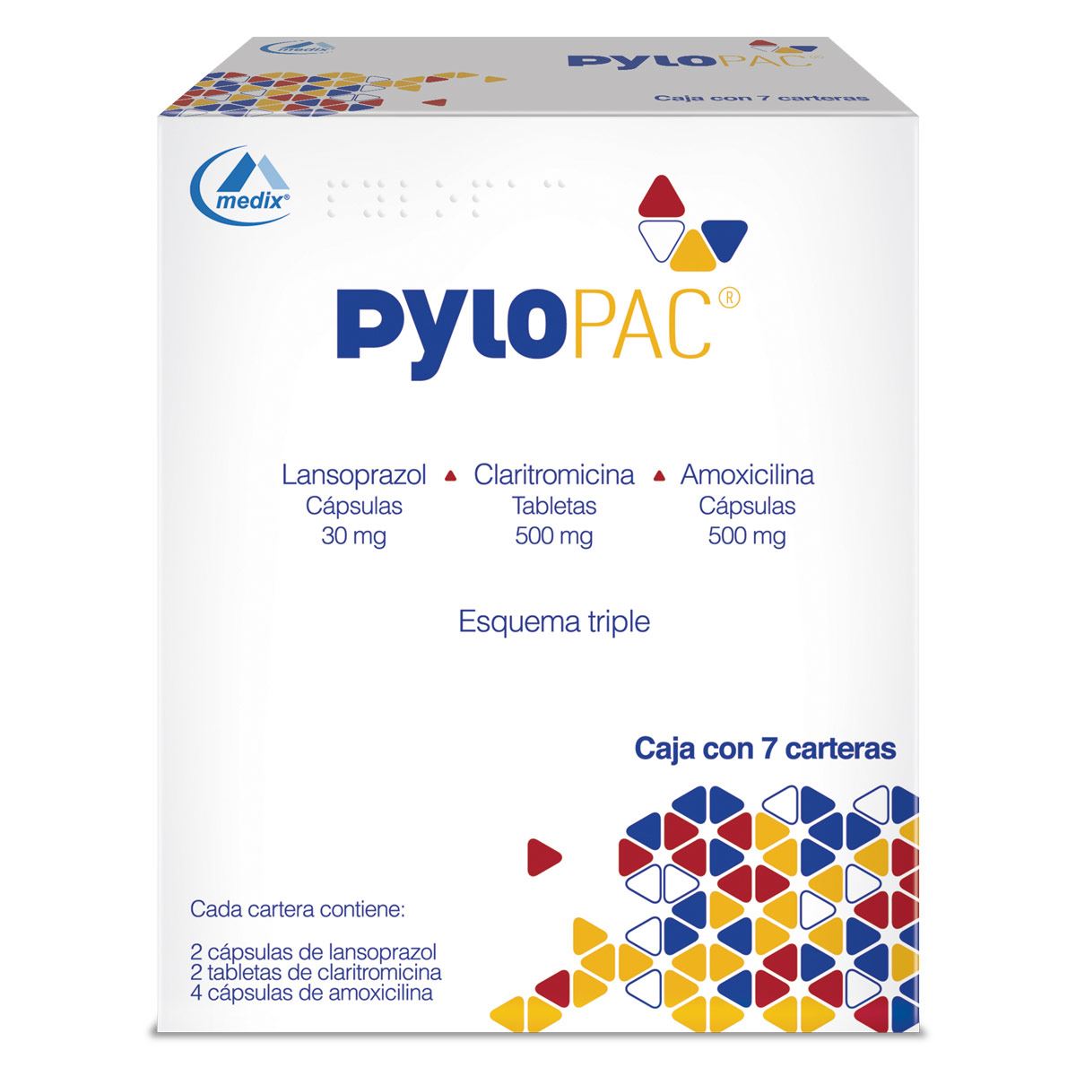 Pylopac esquema triple blisters 7 piezas: lansoprazol cápsulas 30 mg ...