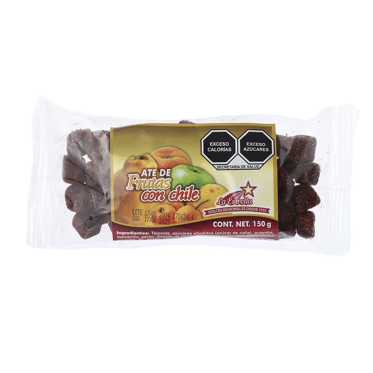 Ate de Frutas con chile en Cubitos Paquete 150 g La Estrella