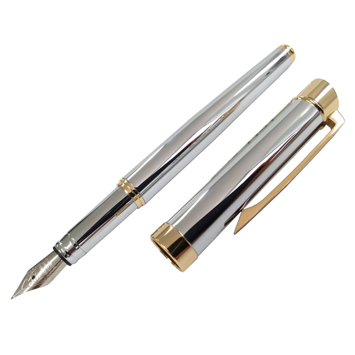 Pluma fuente 7731 cromo con dorado