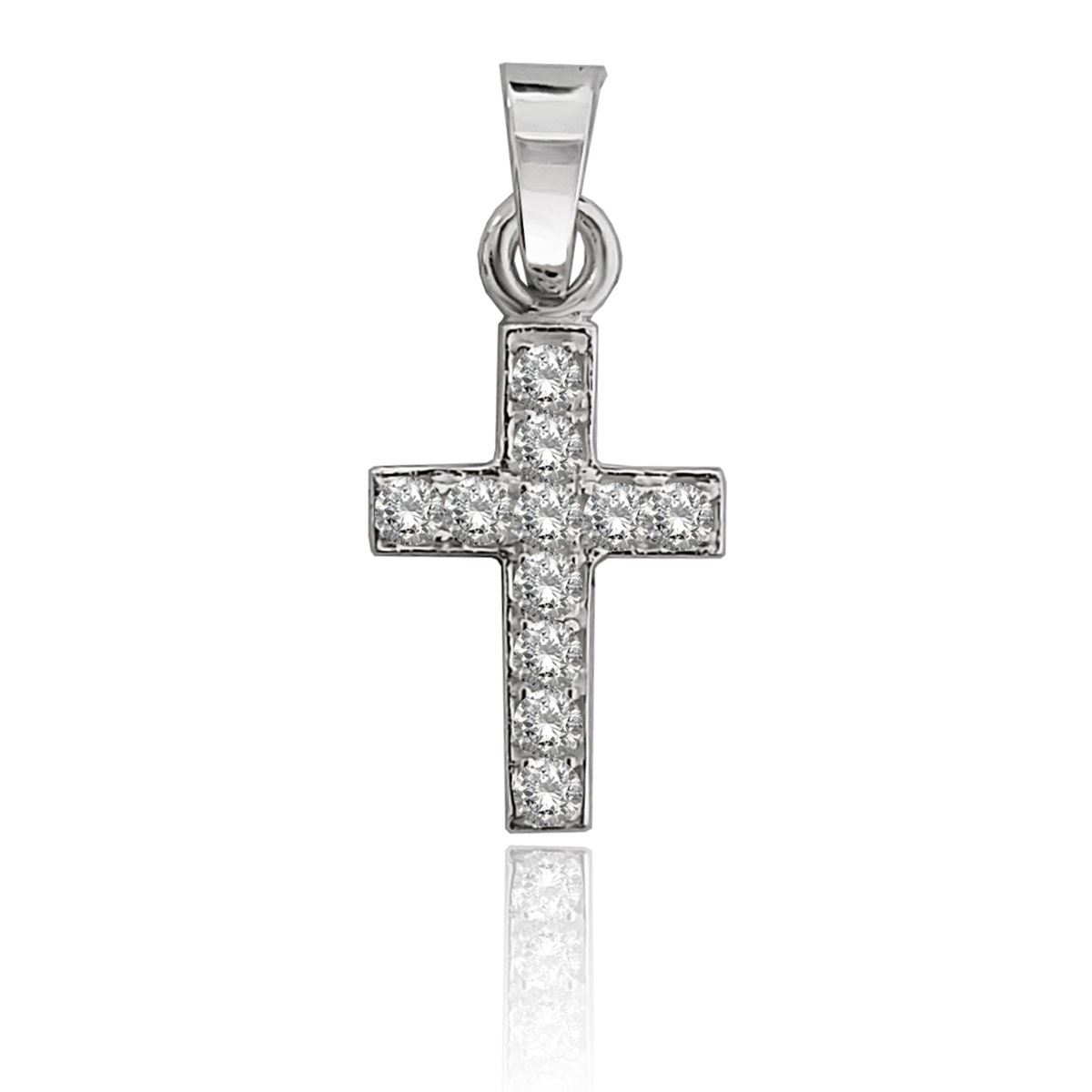 Cruz Chica Con Circonias Plata .925