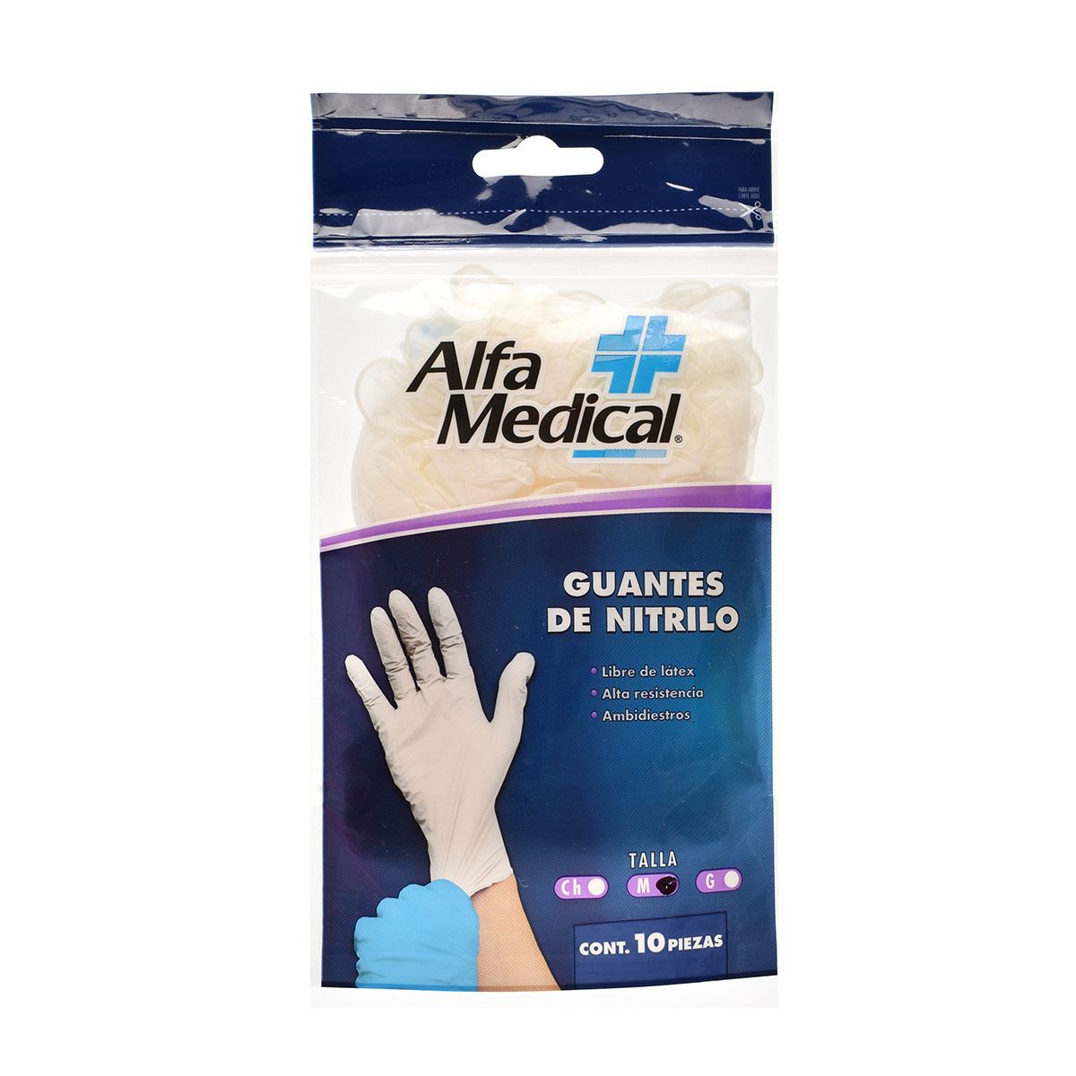 GUANTES DE NITRILO C/10 PIEZAS BLAN