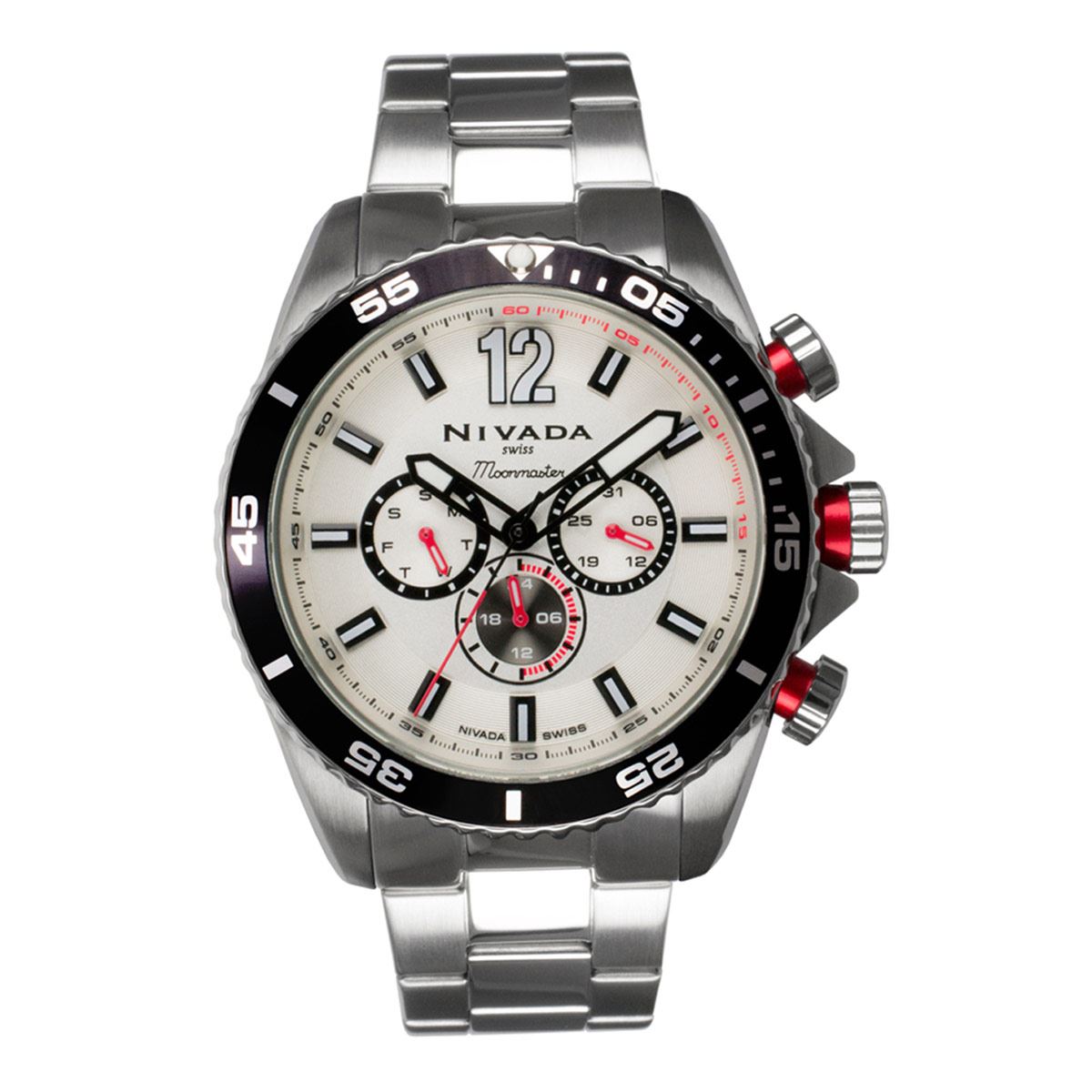 Reloj Nivada Moonmaster Blanco y Plateado Para Caballero