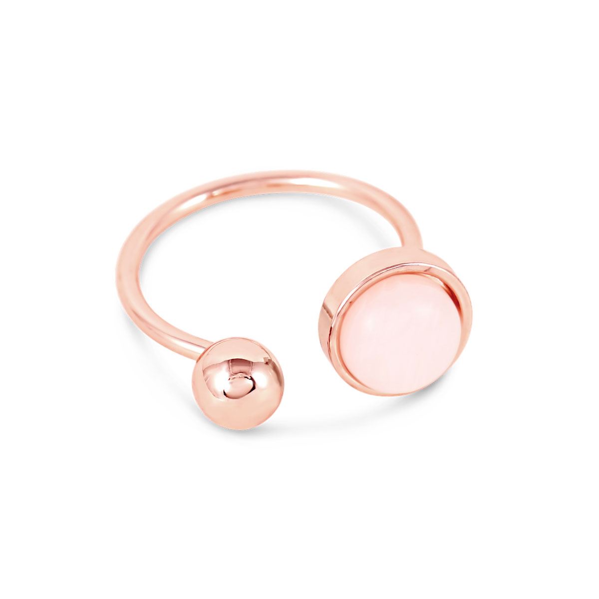 Anillo Abierto Piedra Rosa