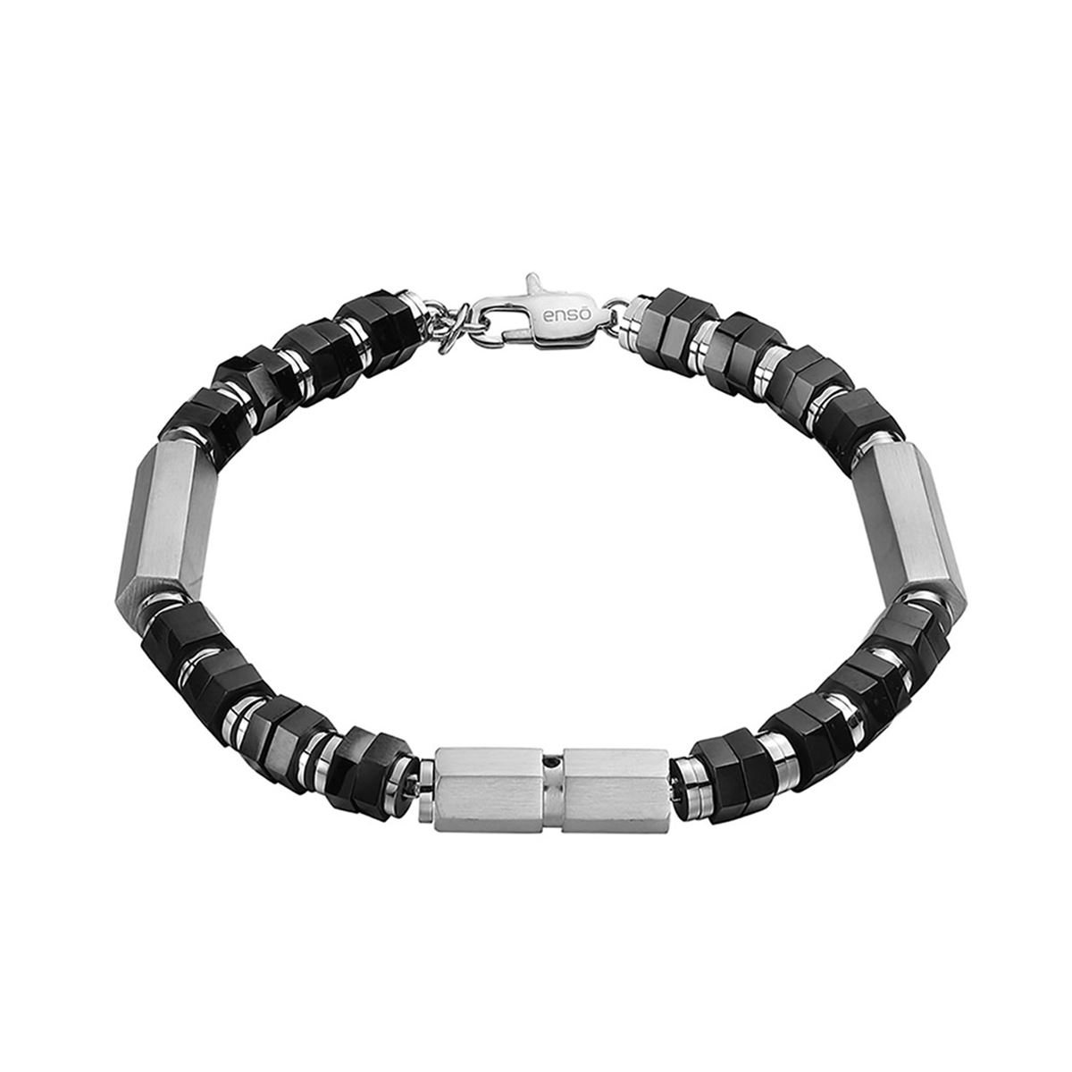 Pulsera de Acero Inoxidable Enso para Hombre Color Negro EMB0095S