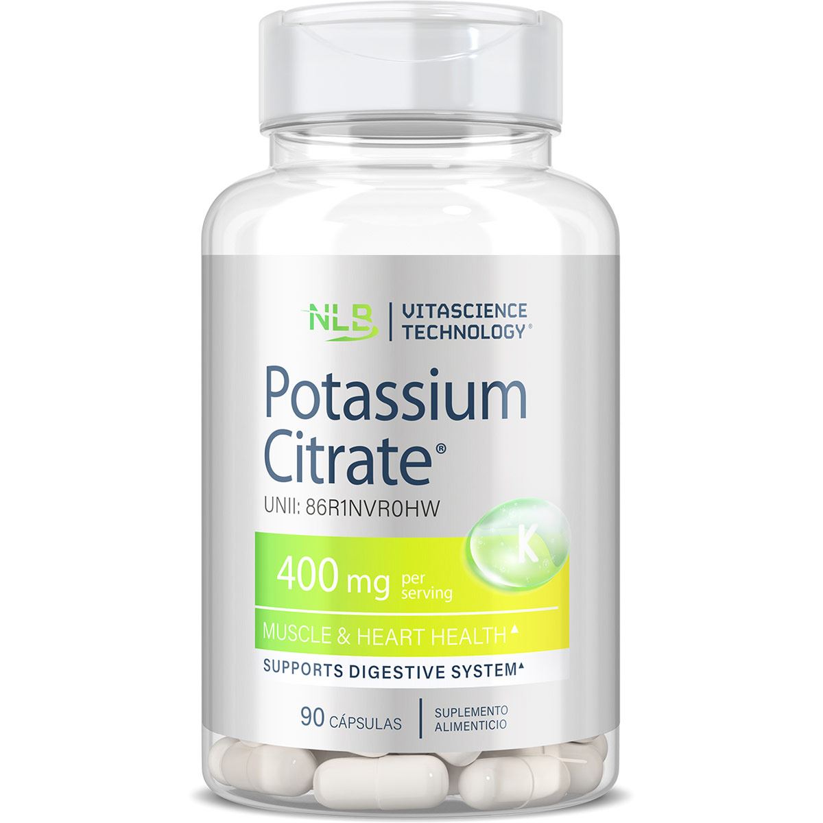 Suplemento Alimenticio Citrato de Potasio 90 caps Nlb
