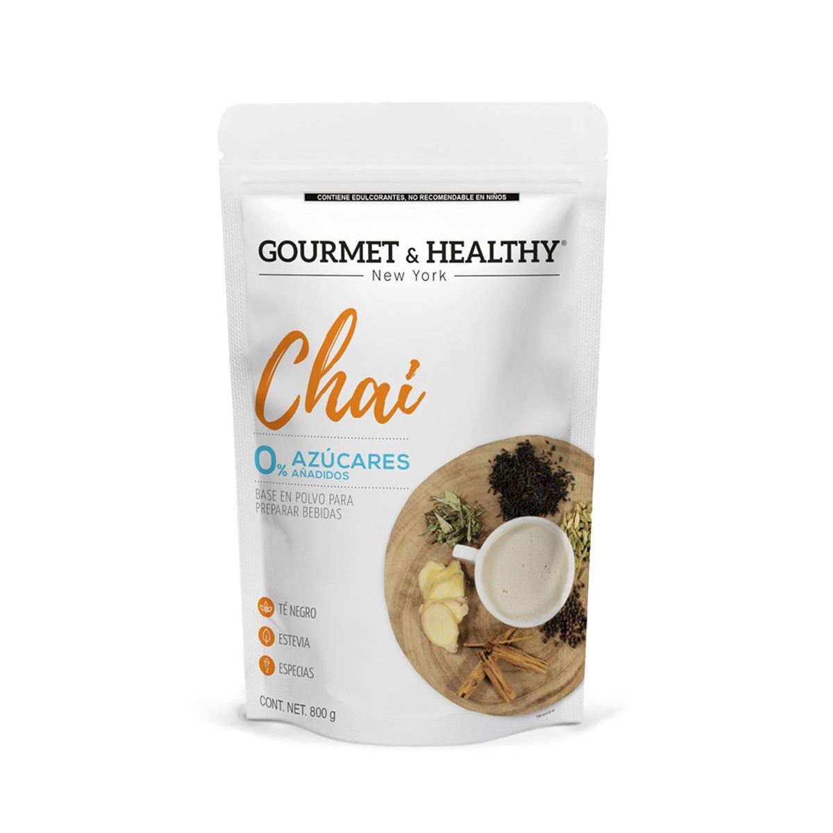 Chai en Polvo Gourmet & Healthy 0 Azúcar 800g