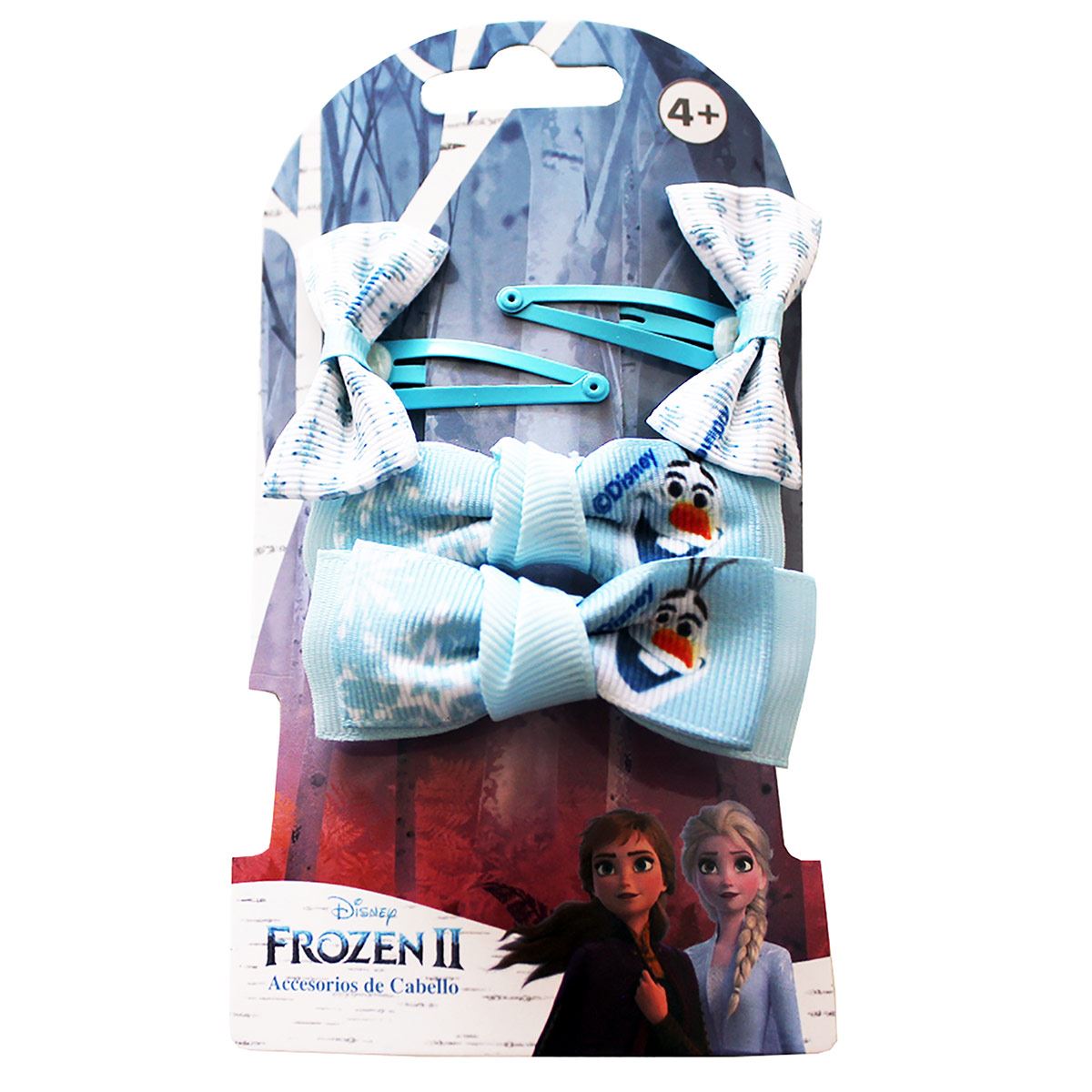 Set Frozen De Disney 2 Moños Y 2 Clips Con Moño Para Cabello