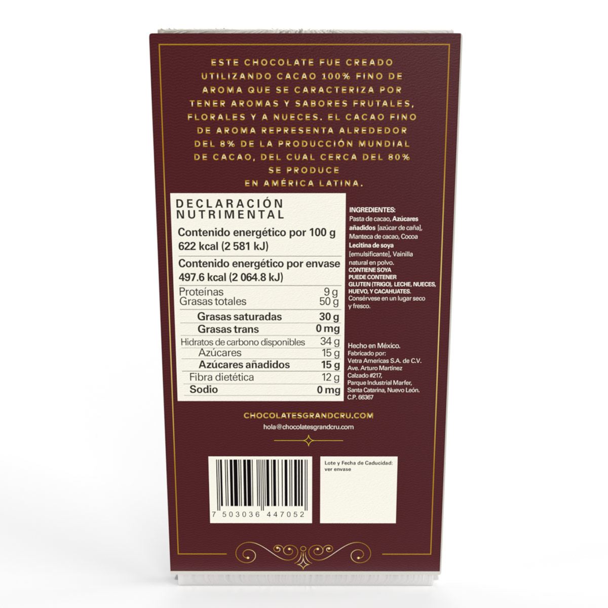 Tableta Chocolate 85% Cacao Grand Cru