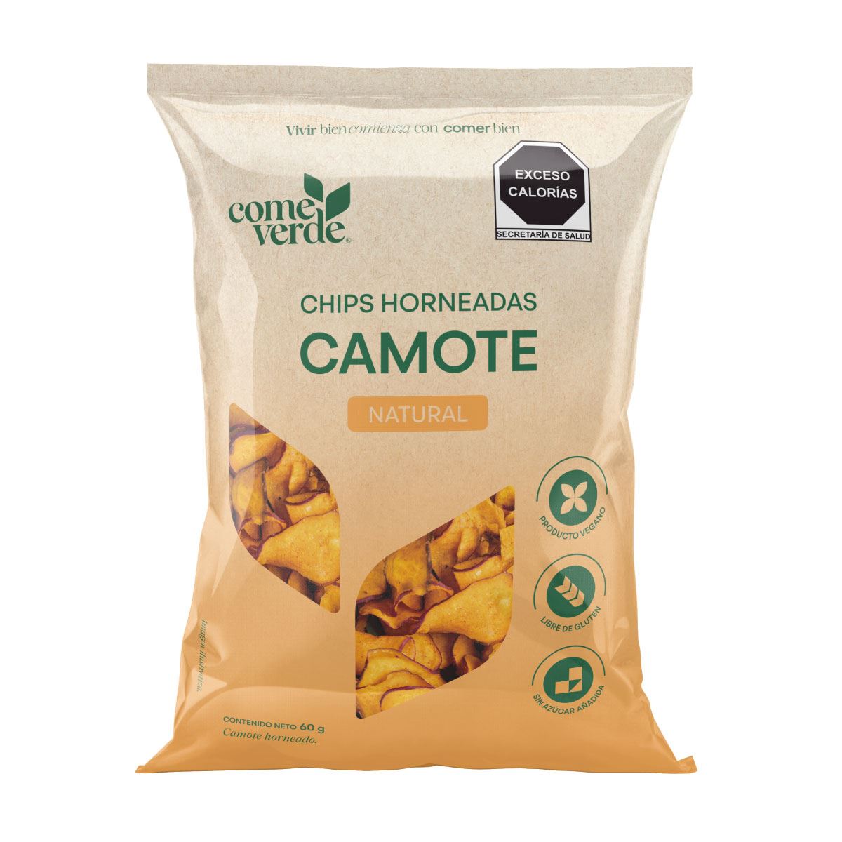 Chips camote natural come verde
