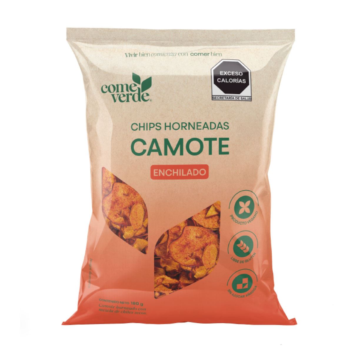 Chips camote enchilado come verde come verde