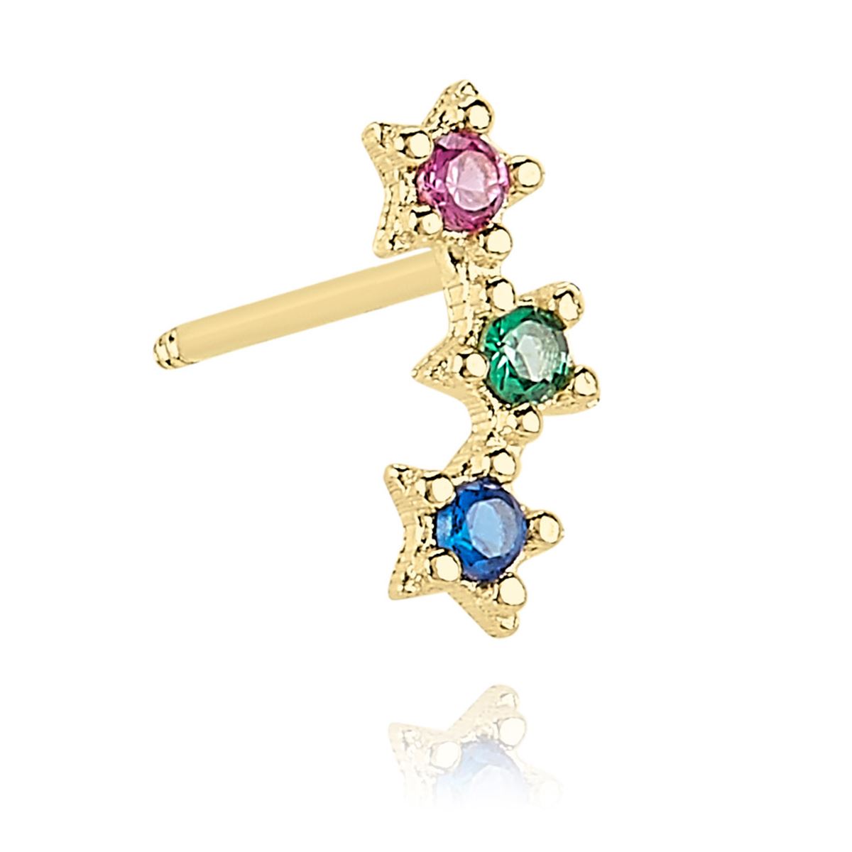 Broquel Oro 14k Tres Estrellas