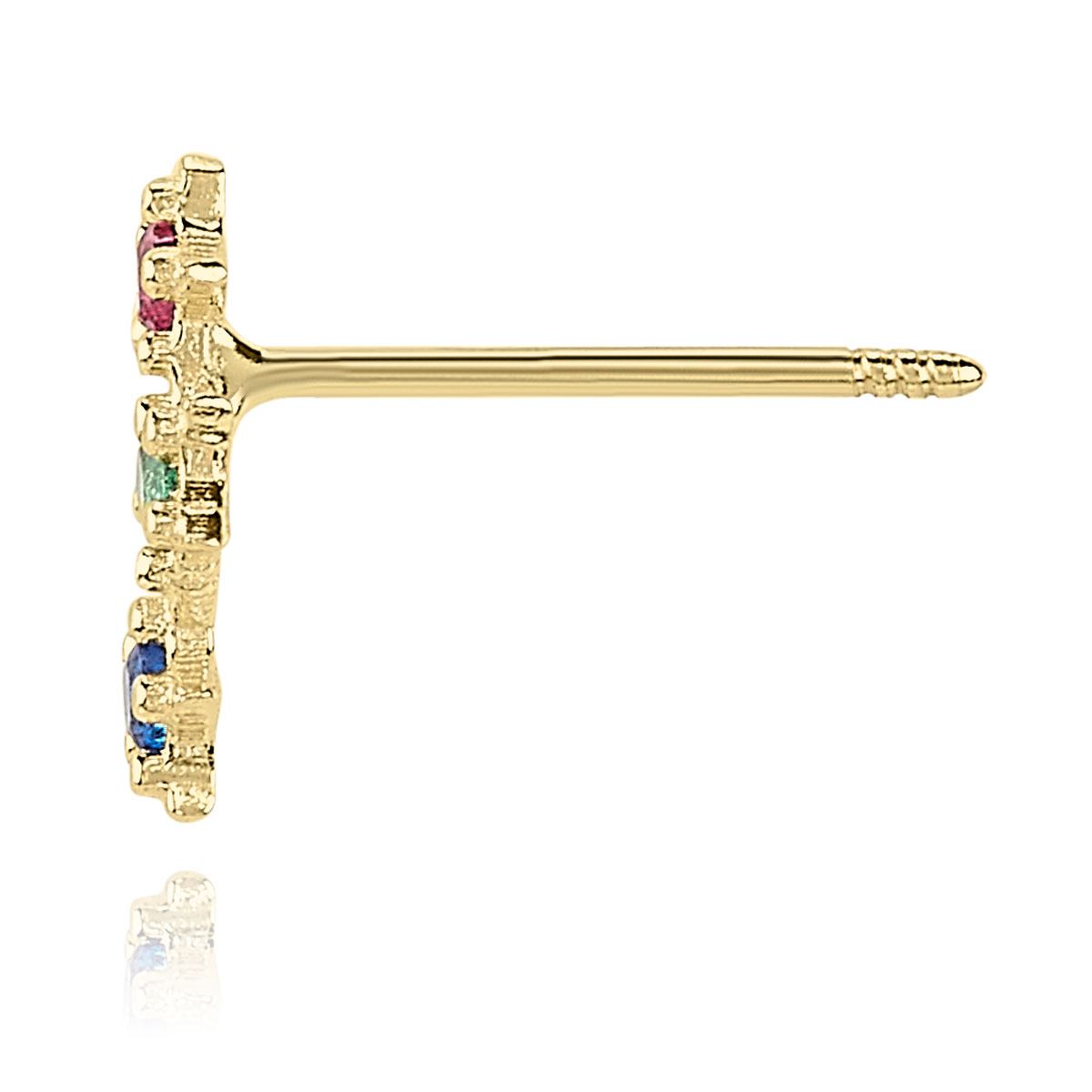 Broquel Oro 14k Tres Estrellas