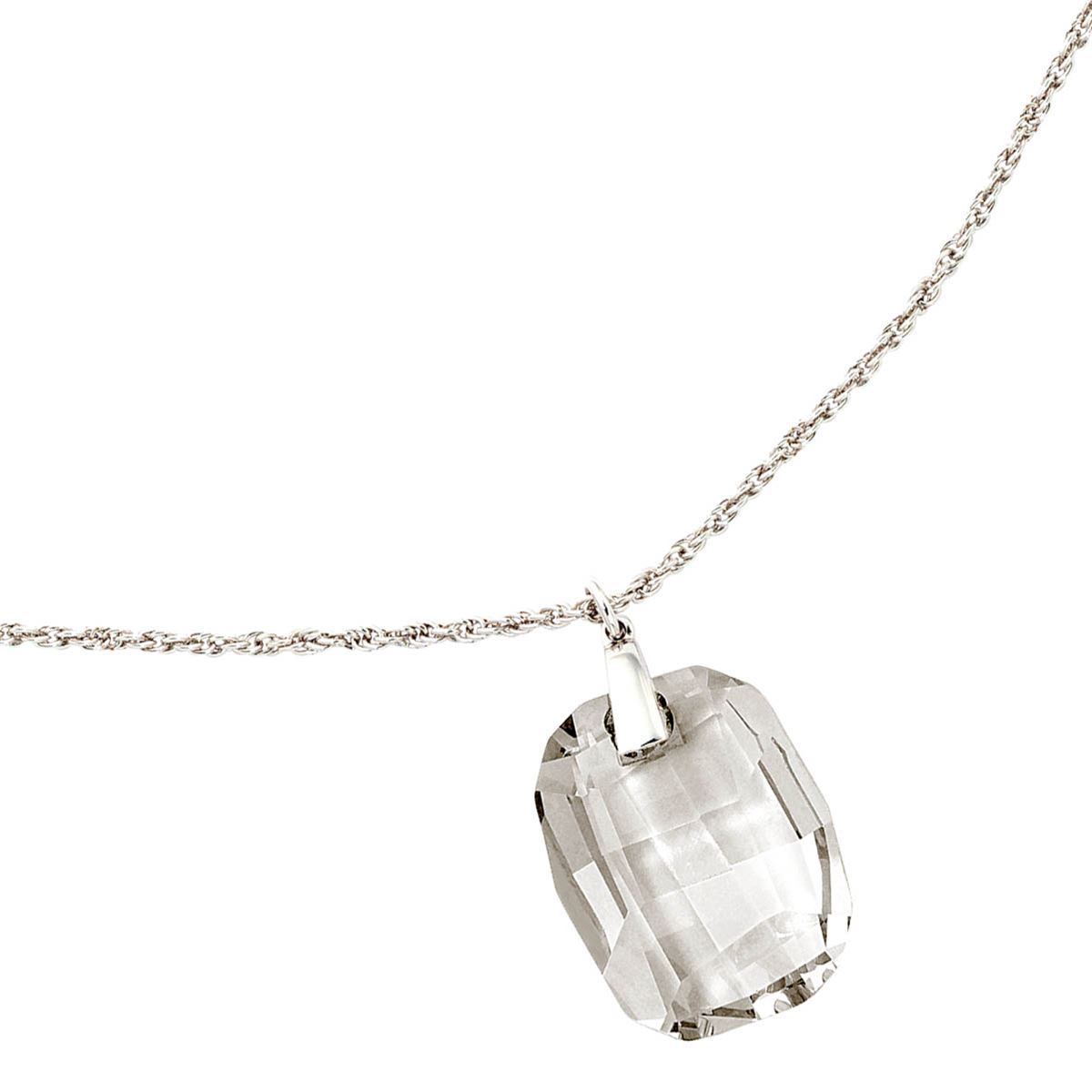 Dije en Acabado Rodio con Cristal Facetado Rectangular Color Black Diamond