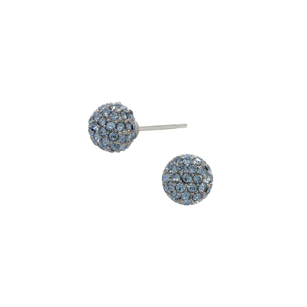 Aretes En Rodio Con Esfera Pave Color Aquamarine Adrianne Picard Crystals