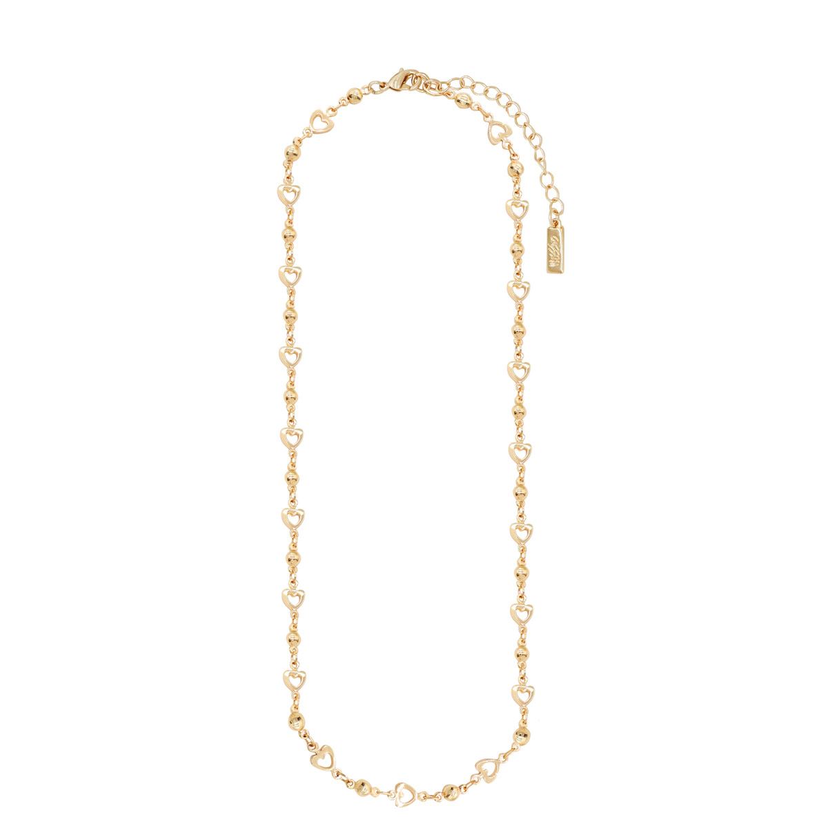 Collar Cadena con Corazones Calados y Beads Mossimo