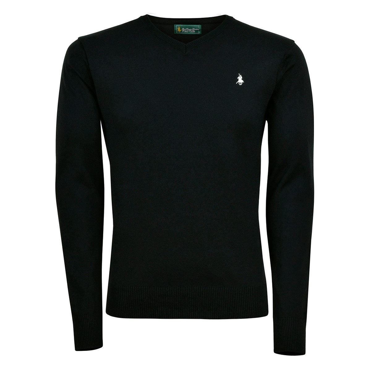 Suéter Polo Club cuello en V talla mediana color negro SPC-21-08