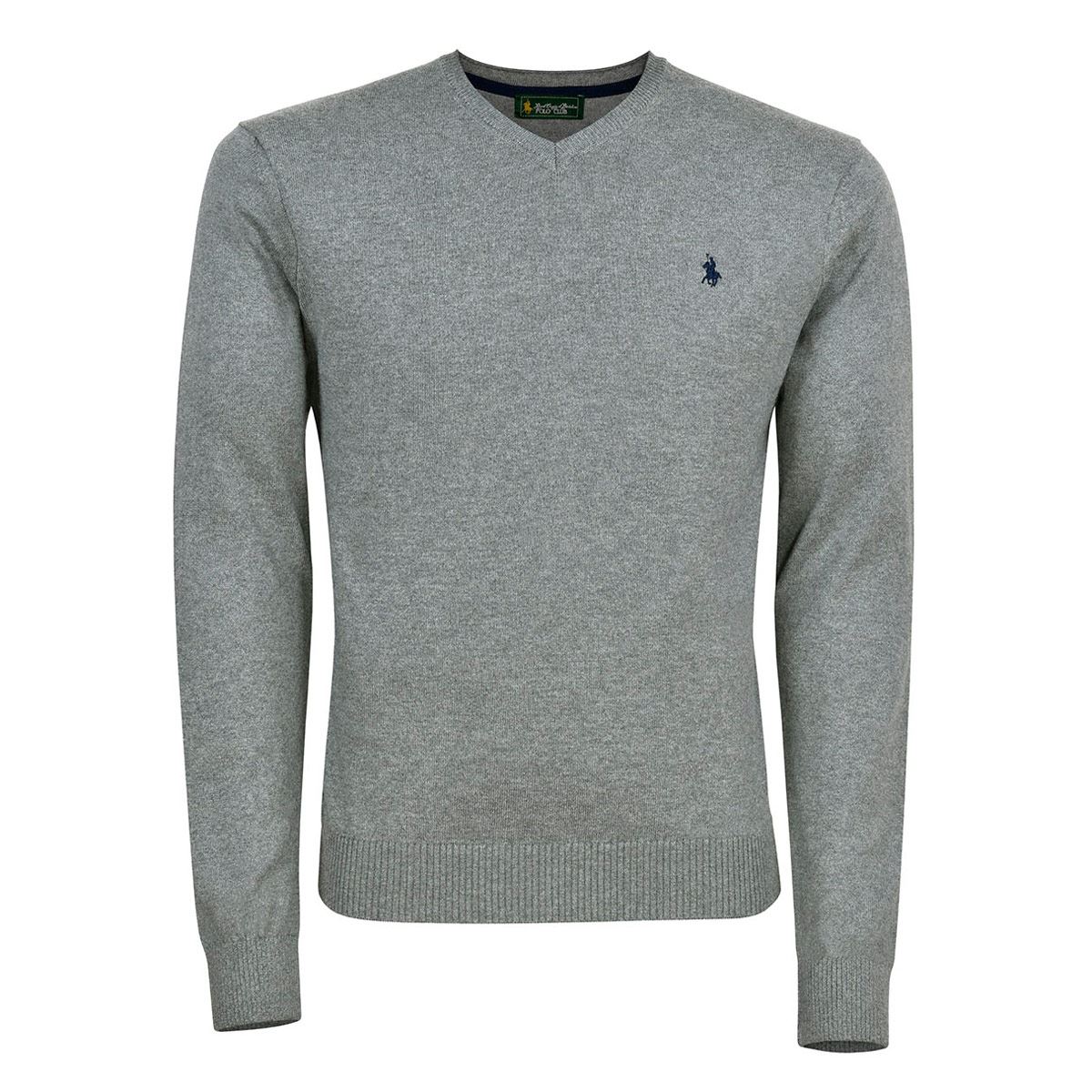 Suéter Polo Club cuello en V talla grande color oxford SPC-21-08