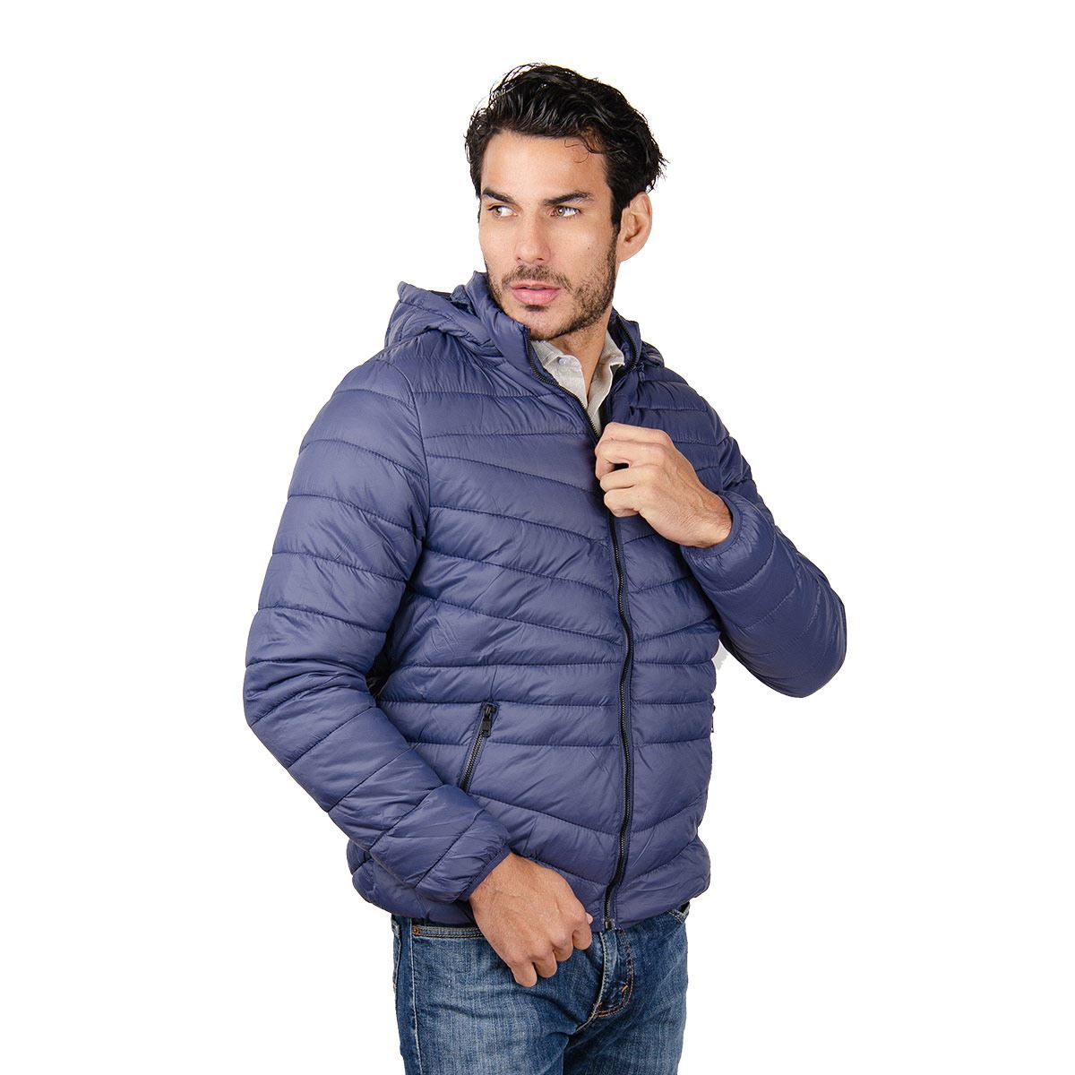 Chamarra capitonada color marino talla grande