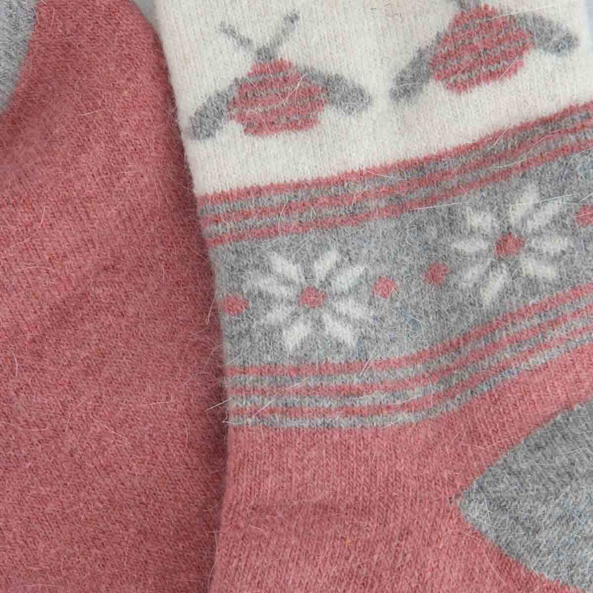 Calcetines invernales de abeja color rosa unitalla