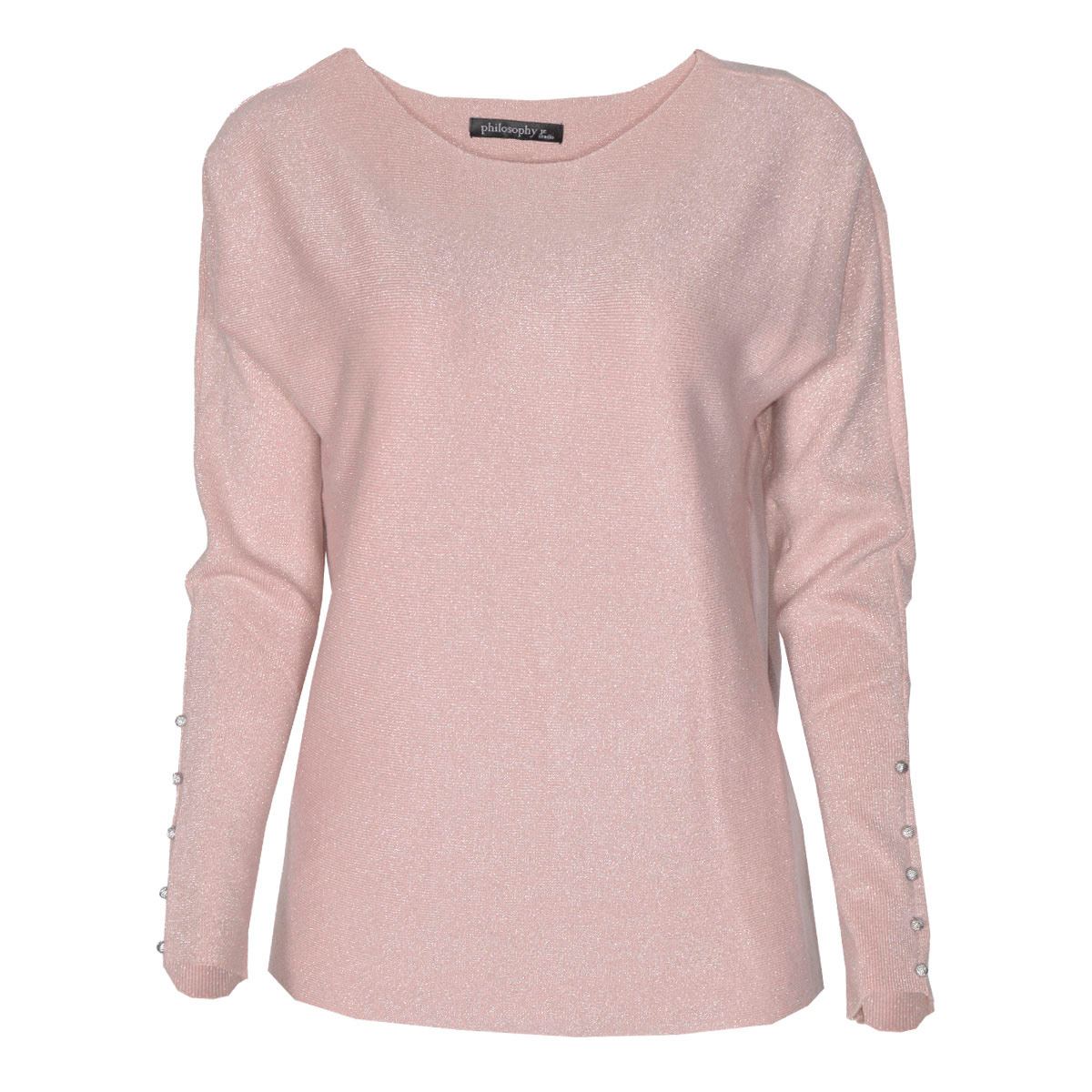 Suéter liso con manga ranglán y aplicaciones en manga para mujer Philosophy