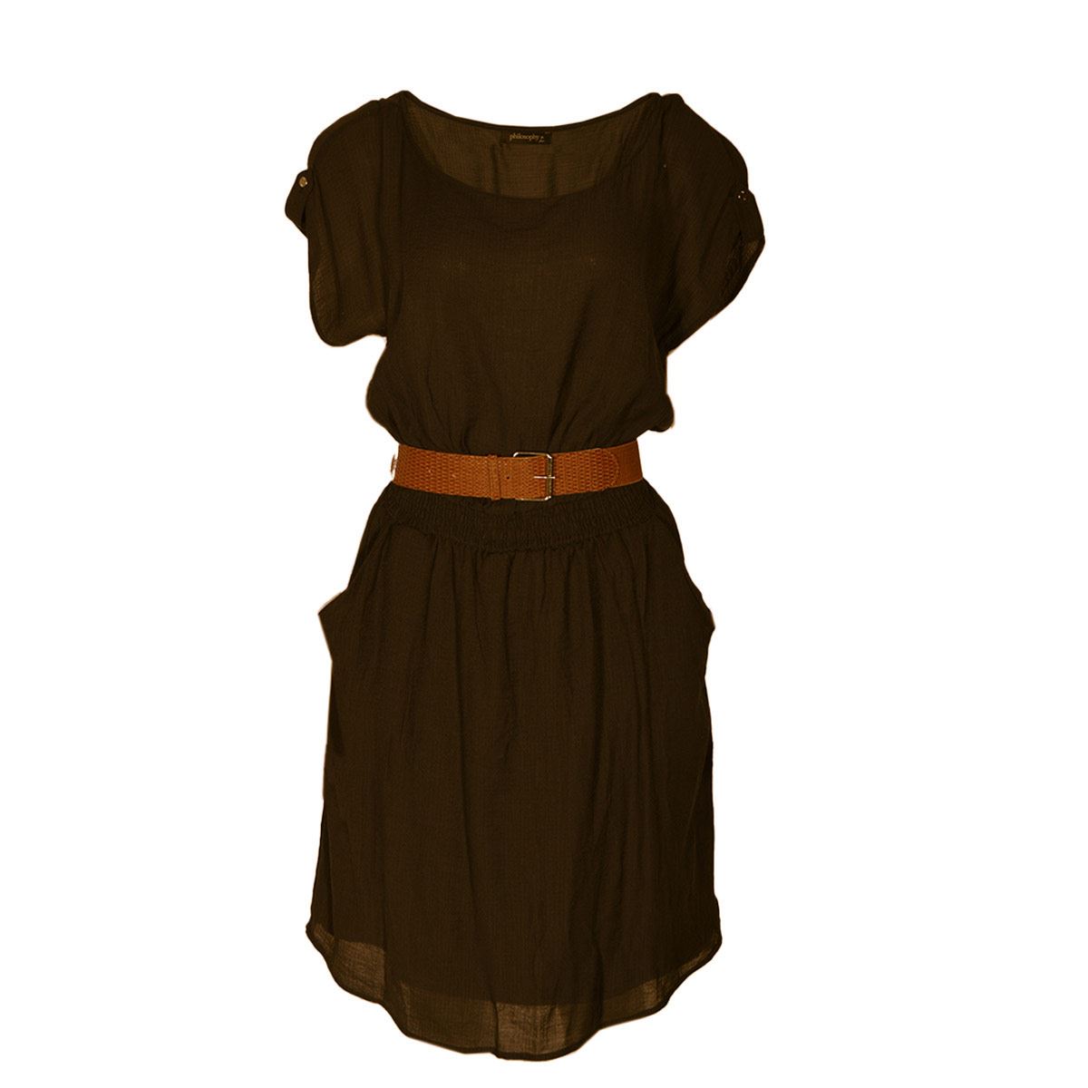 Vestido corto para mujer con cinturón en combinación Philosophy Jr ...