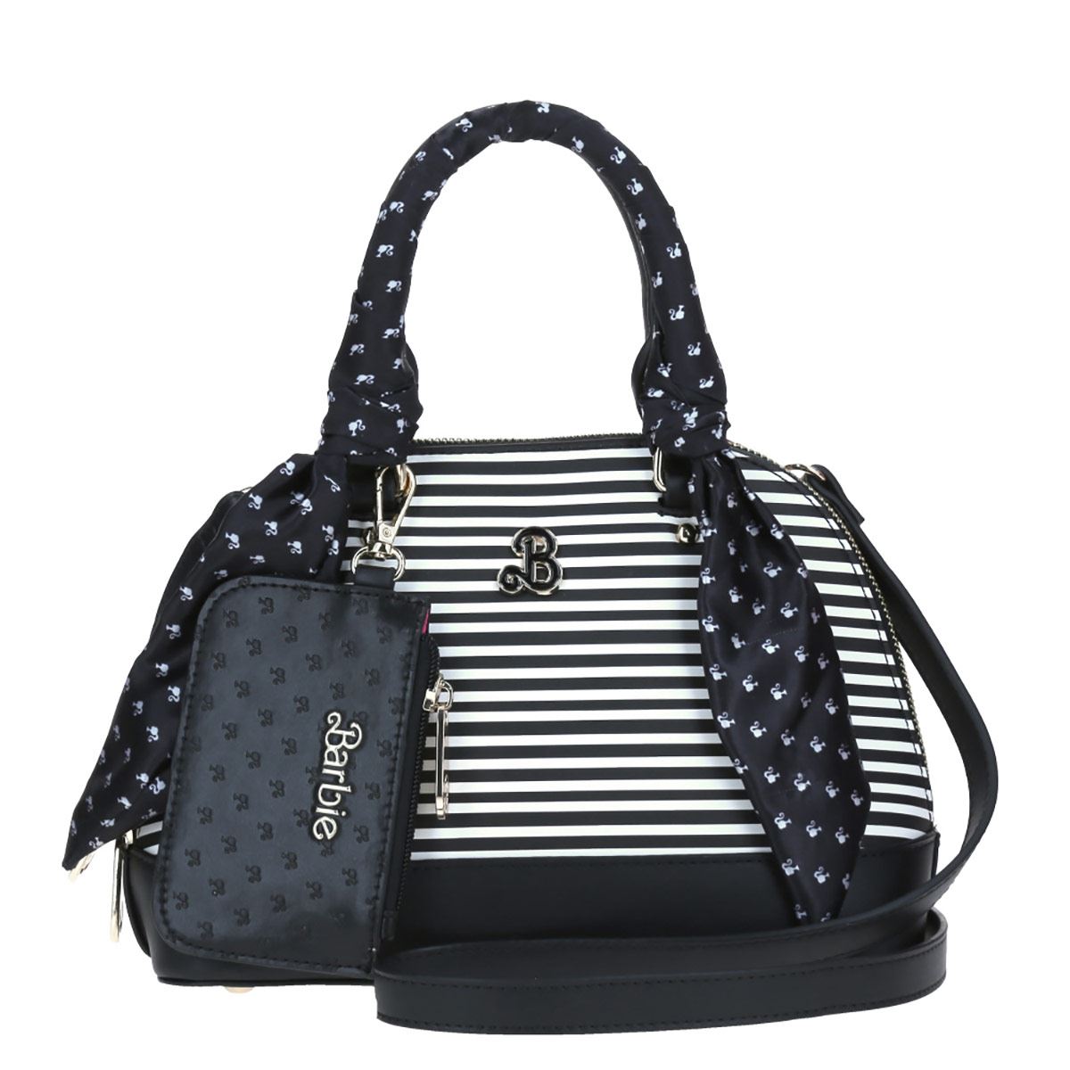 Bolso De Dama Barbie X Gorett Satchel Color Negro Modelo BR23058-3